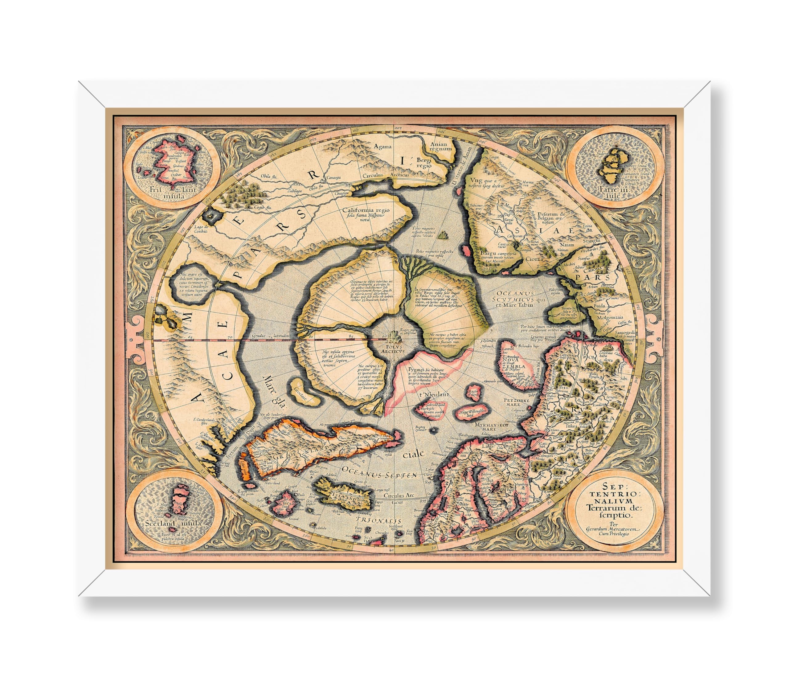 Poster Master Vintage Mercator Poster - Retro Geographic Print - Gift ...