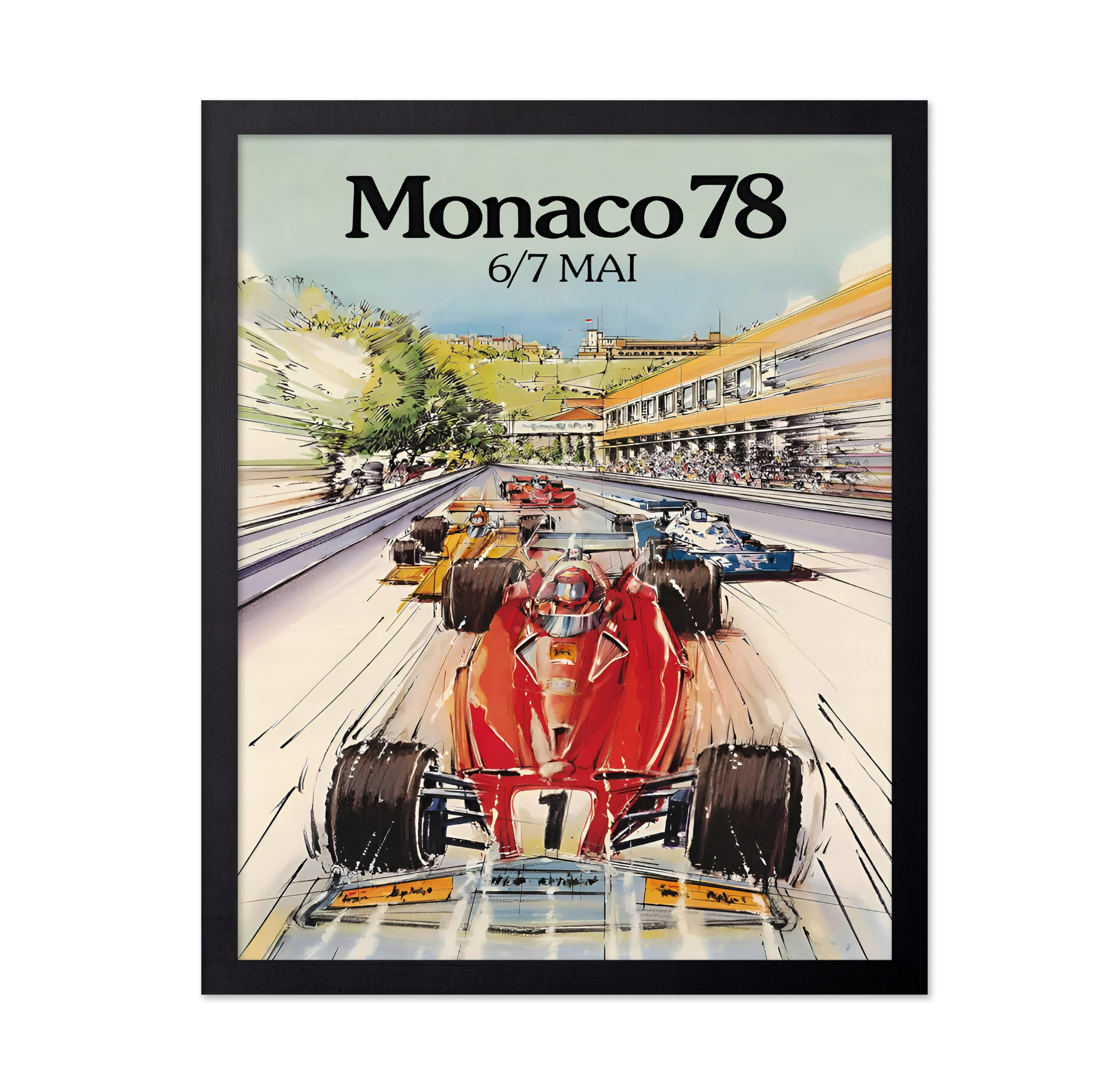 Poster Master Vintage Monaco Car Racing Poster - Retro Monaco Print ...