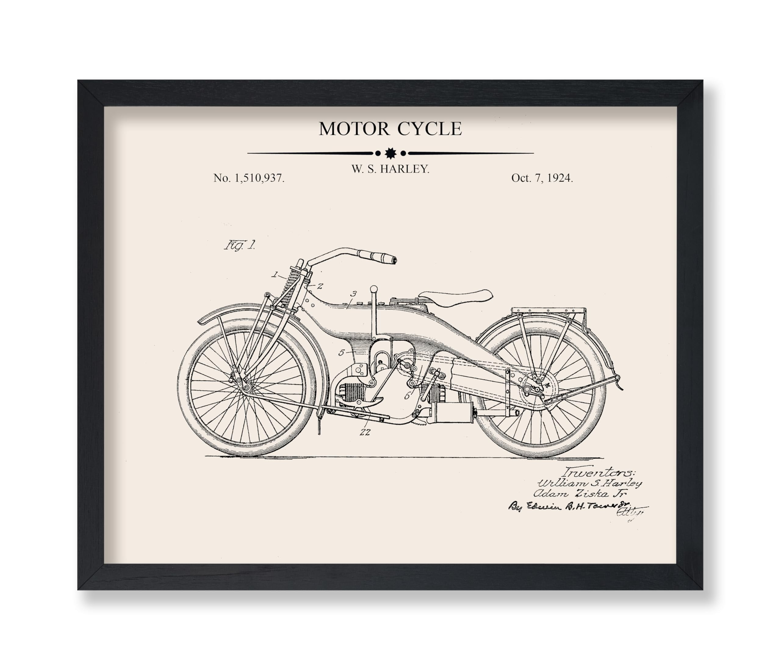 Poster Master Vintage Motorcycle Blueprint Poster - Bicycle Patent ...
