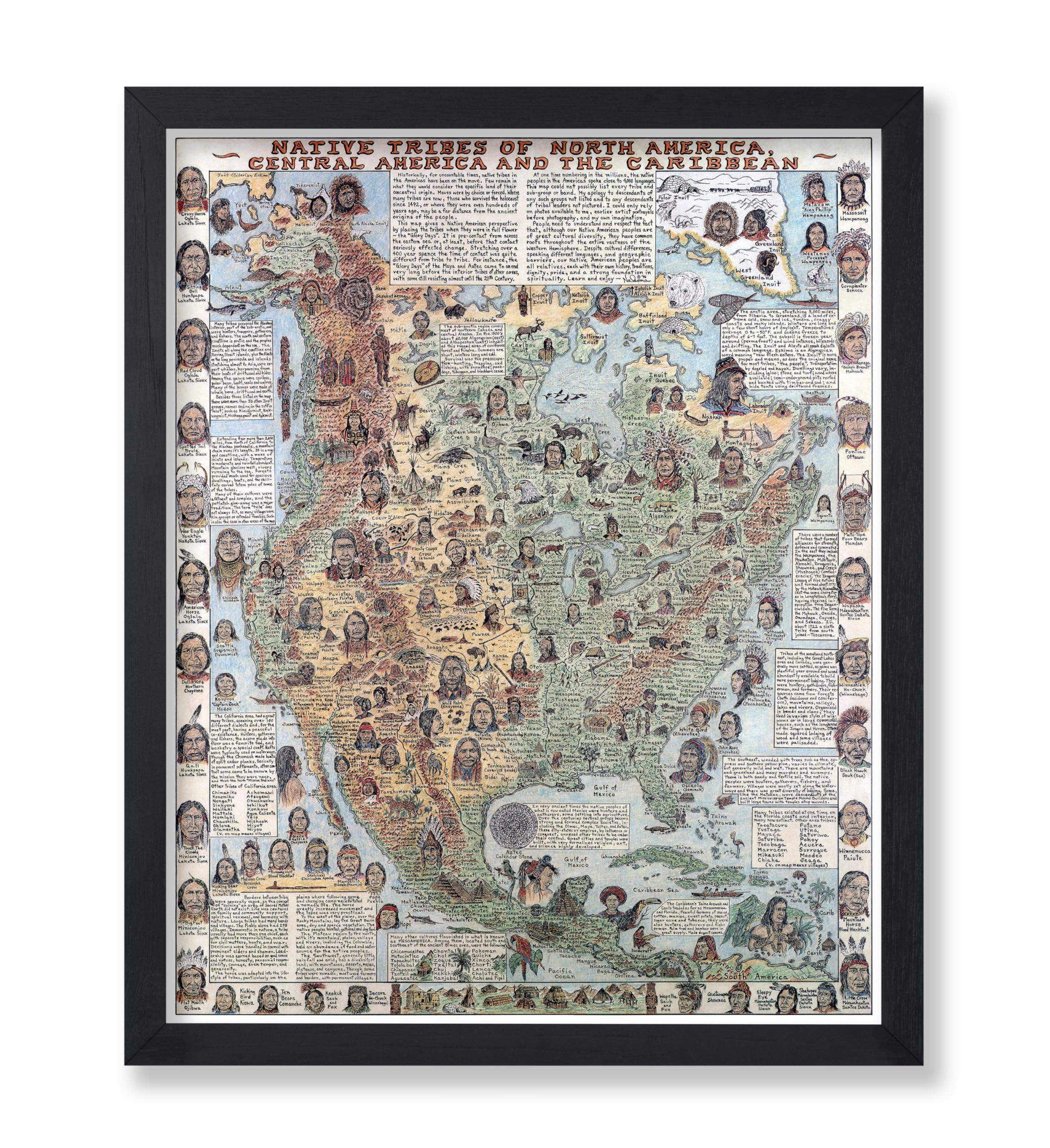 Poster Master Vintage Poster - Native American Tribes Map Print - 8x10 ...