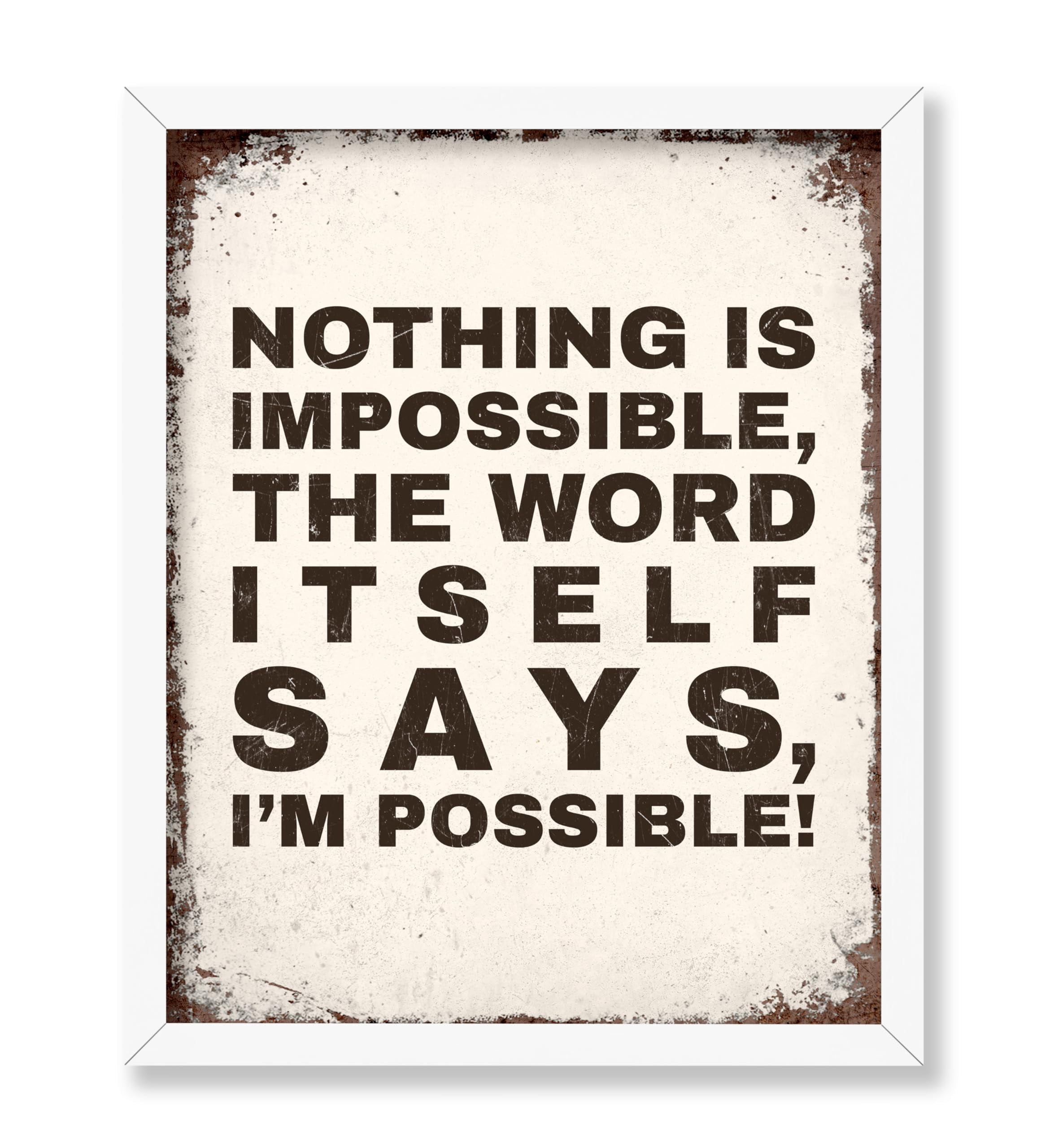 Poster Master Vintage Nothing Is Impossible Poster - Motivational Print ...
