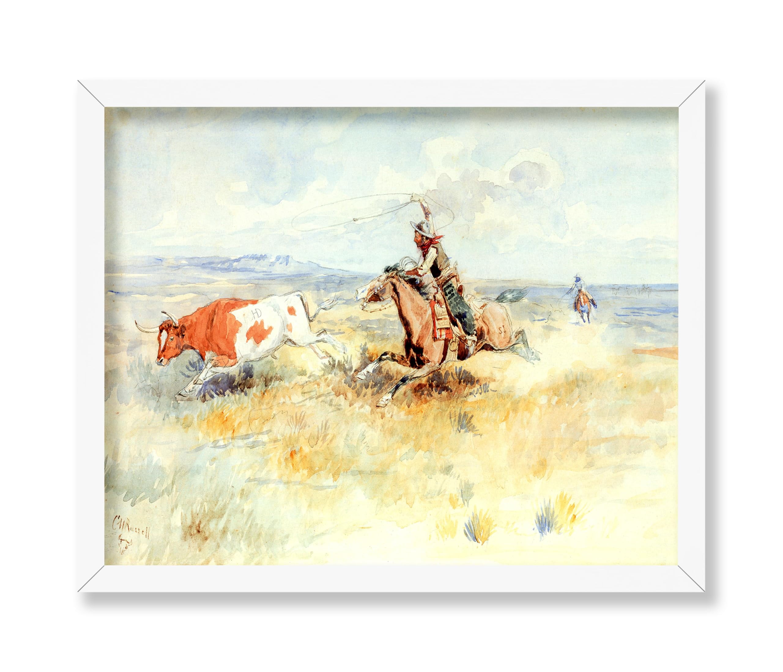 Poster Master Vintage Old Montana Painting Poster - Retro Cowboy Print ...