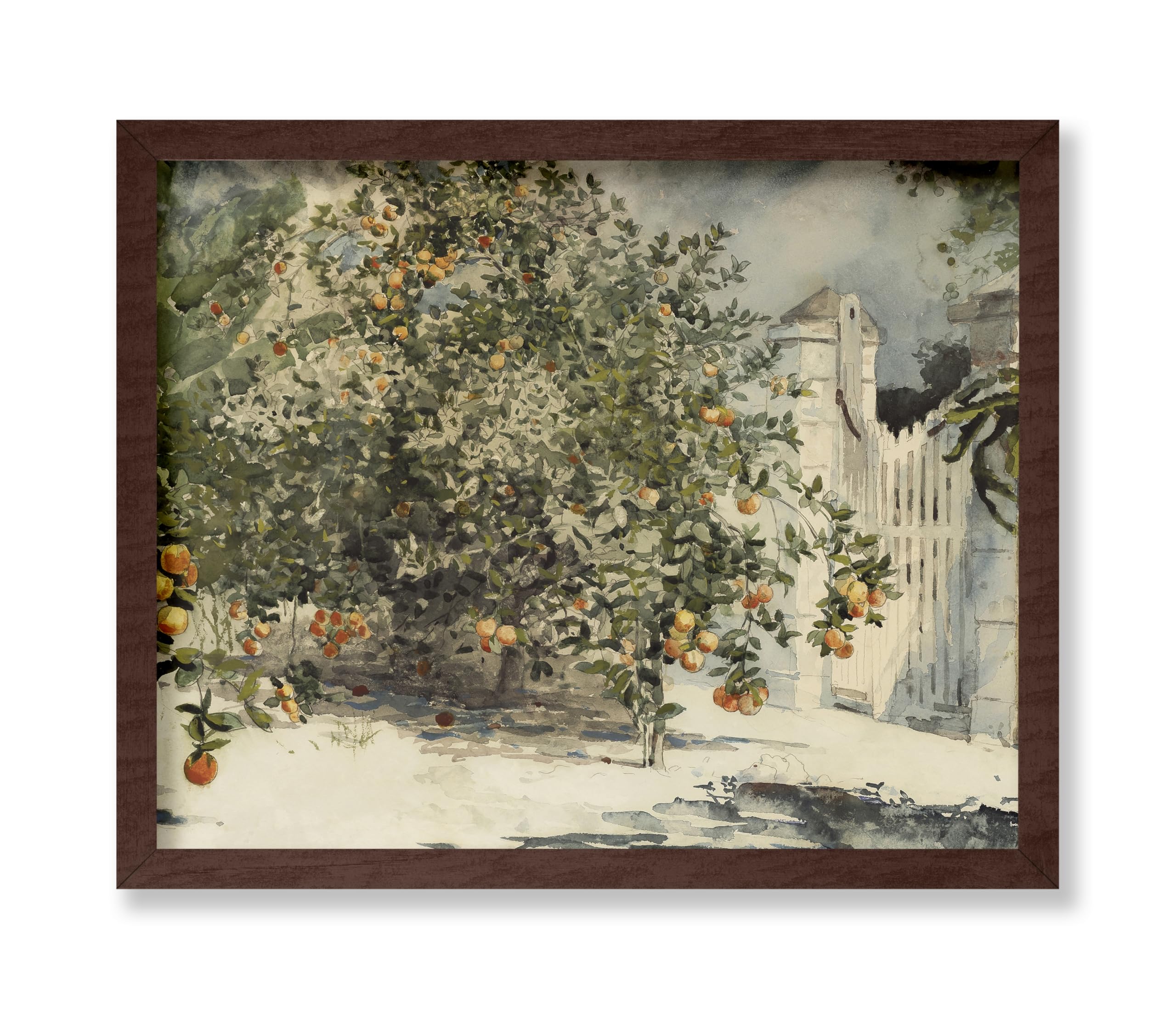 Poster Master Vintage Orange Trees and Gate Painting Poster - Retro ...