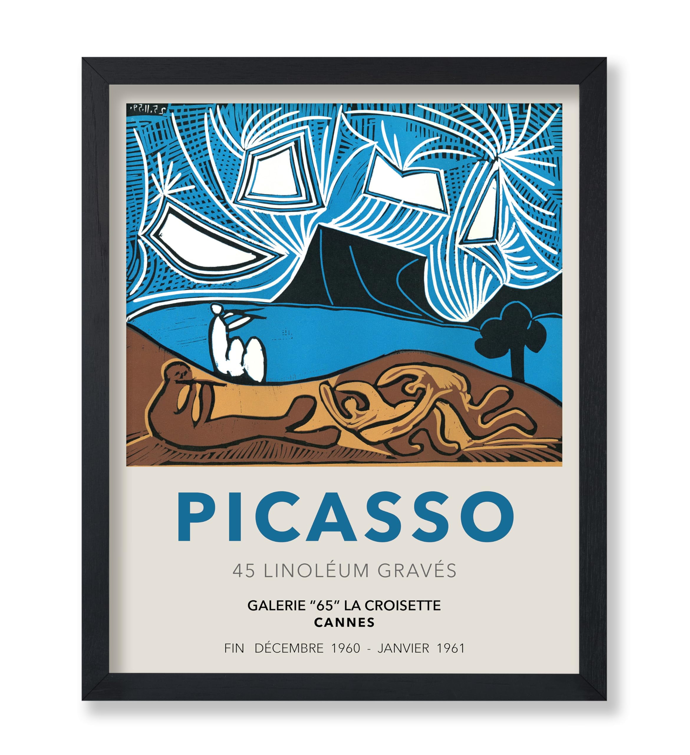 Poster Master Vintage Pablo Picasso Poster - Retro Flautists at the Edge of Lake Painting Print ...