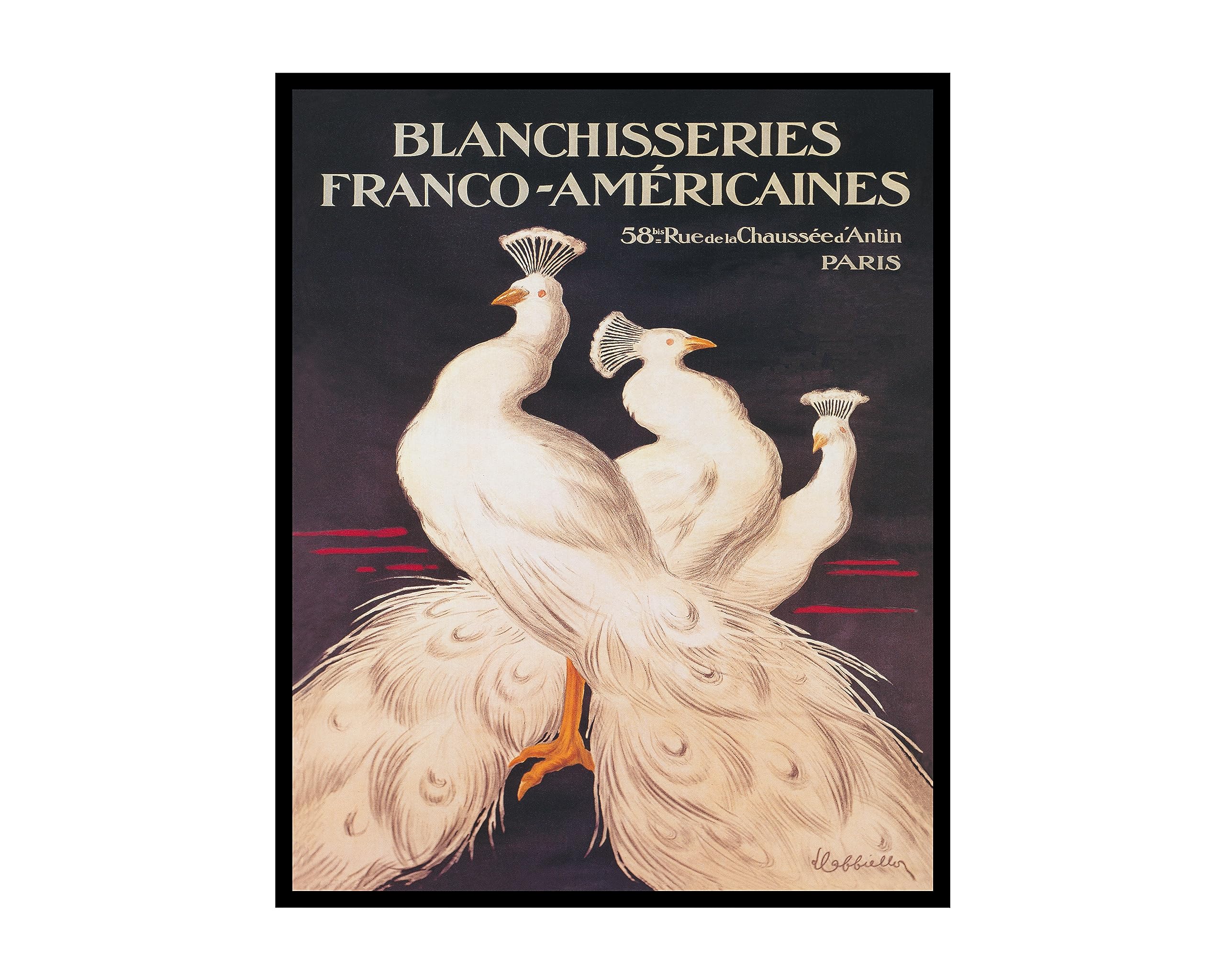 Poster Master Vintage Peacock Poster - Retro White Peacocks Print ...