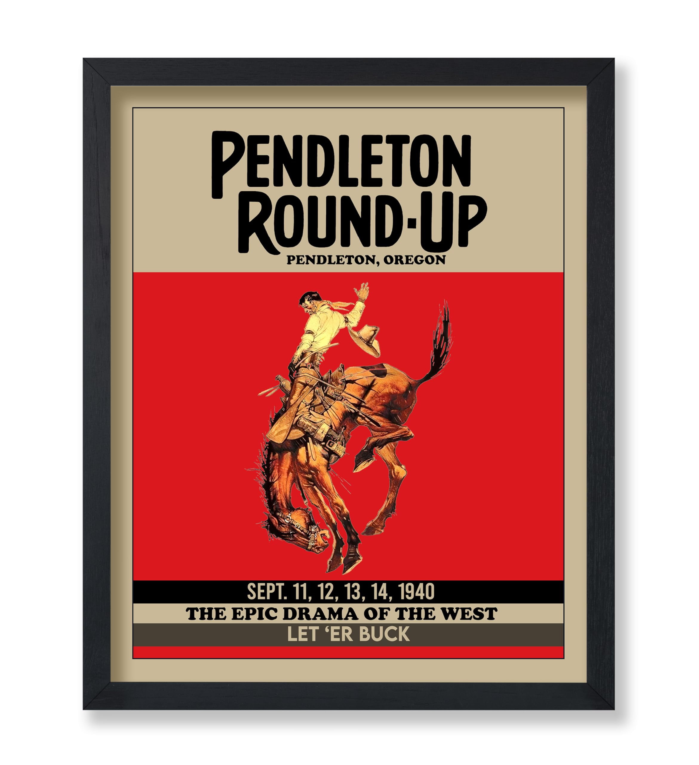 Poster Master Vintage Pendleton Rodeo Poster - Retro Pendleton Round-Up ...