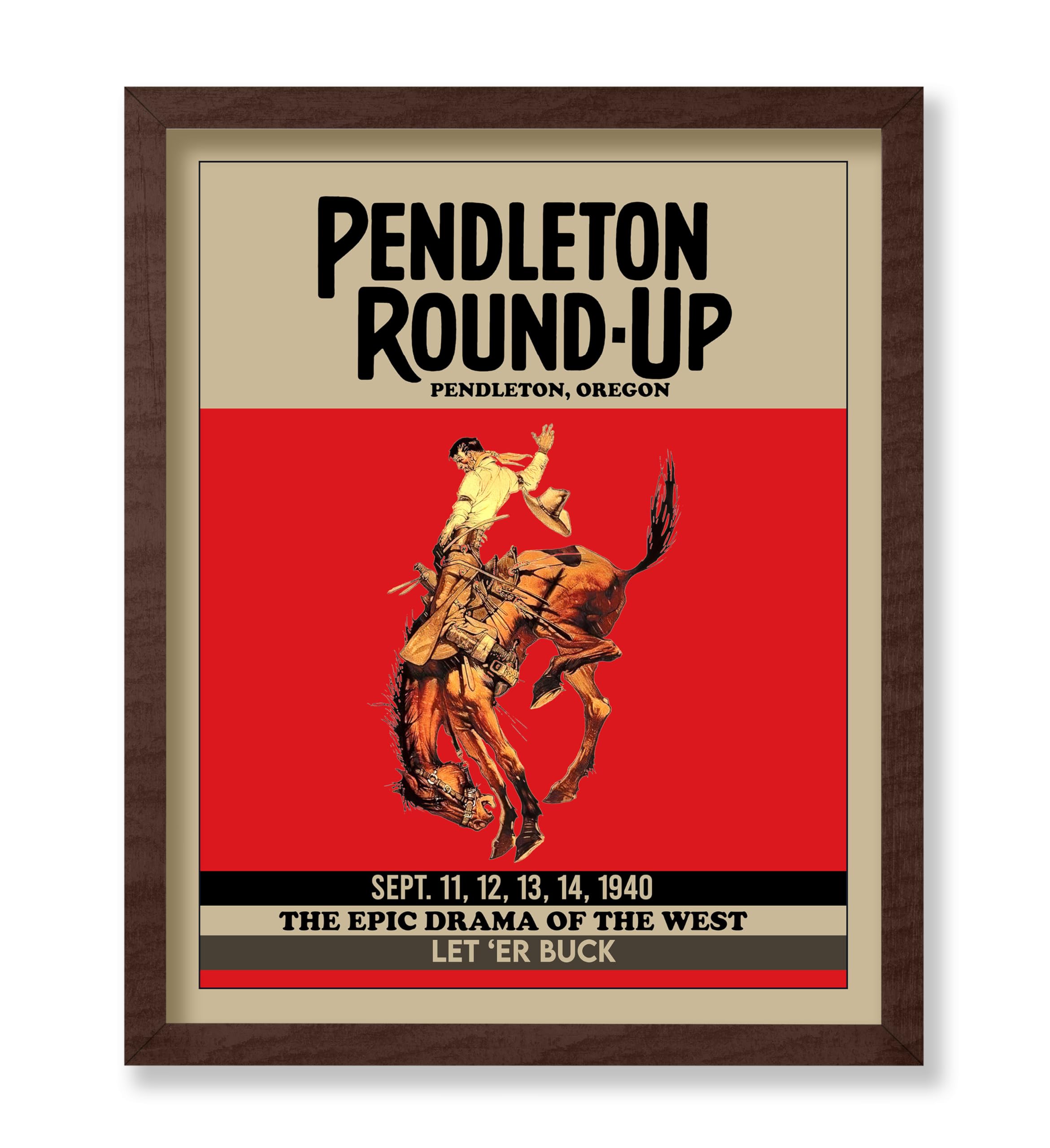 Poster Master Vintage Pendleton Rodeo Poster - Retro Pendleton Round-Up ...