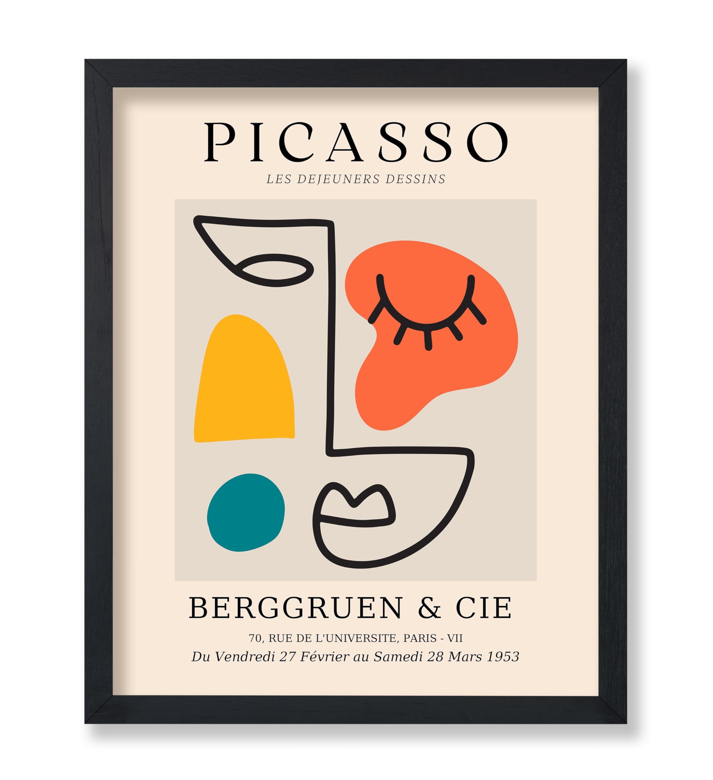 Poster Master Vintage Picasso Poster - Retro One Line Face Drawing ...