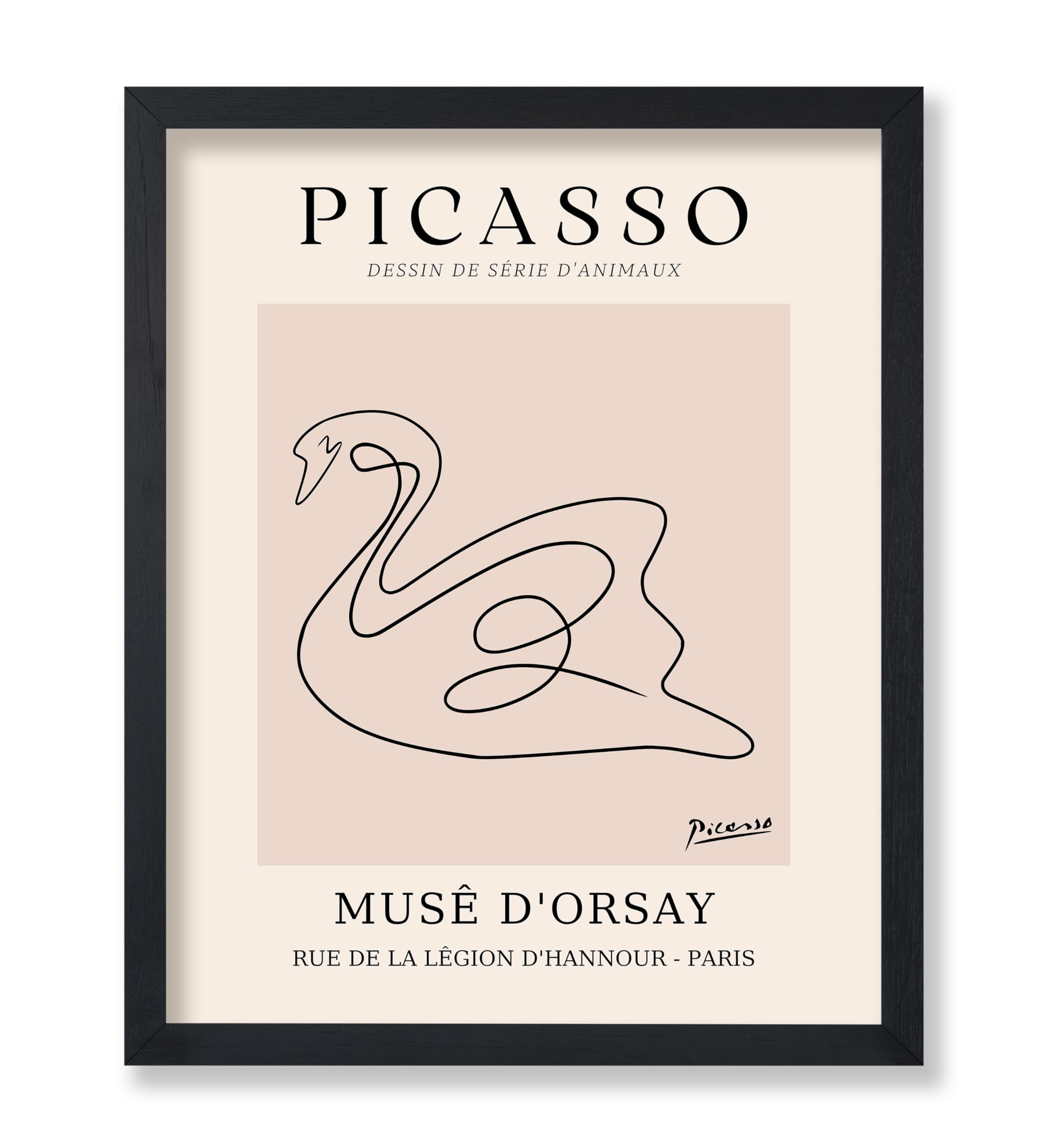 Poster Master Vintage Picasso Poster - Retro One Line Swan Drawing ...