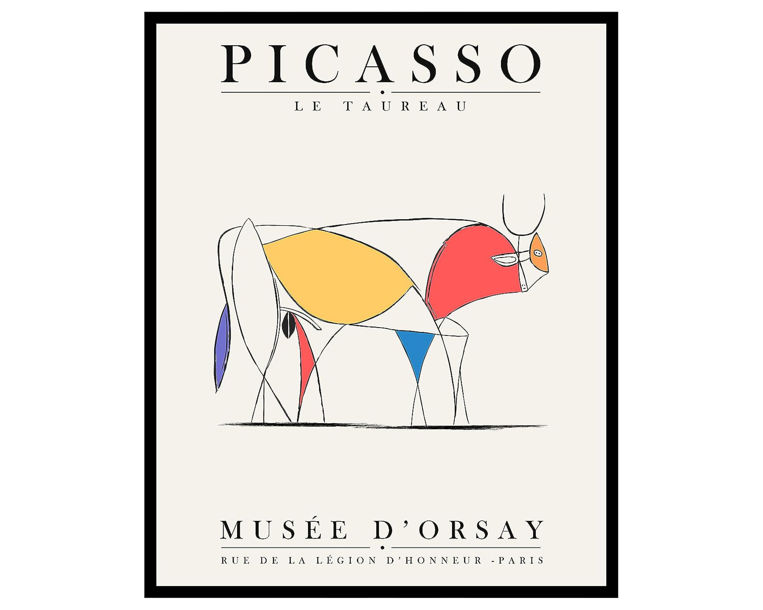 Poster Master Vintage Picasso Poster - Retro Cubism Print - Bull, La ...