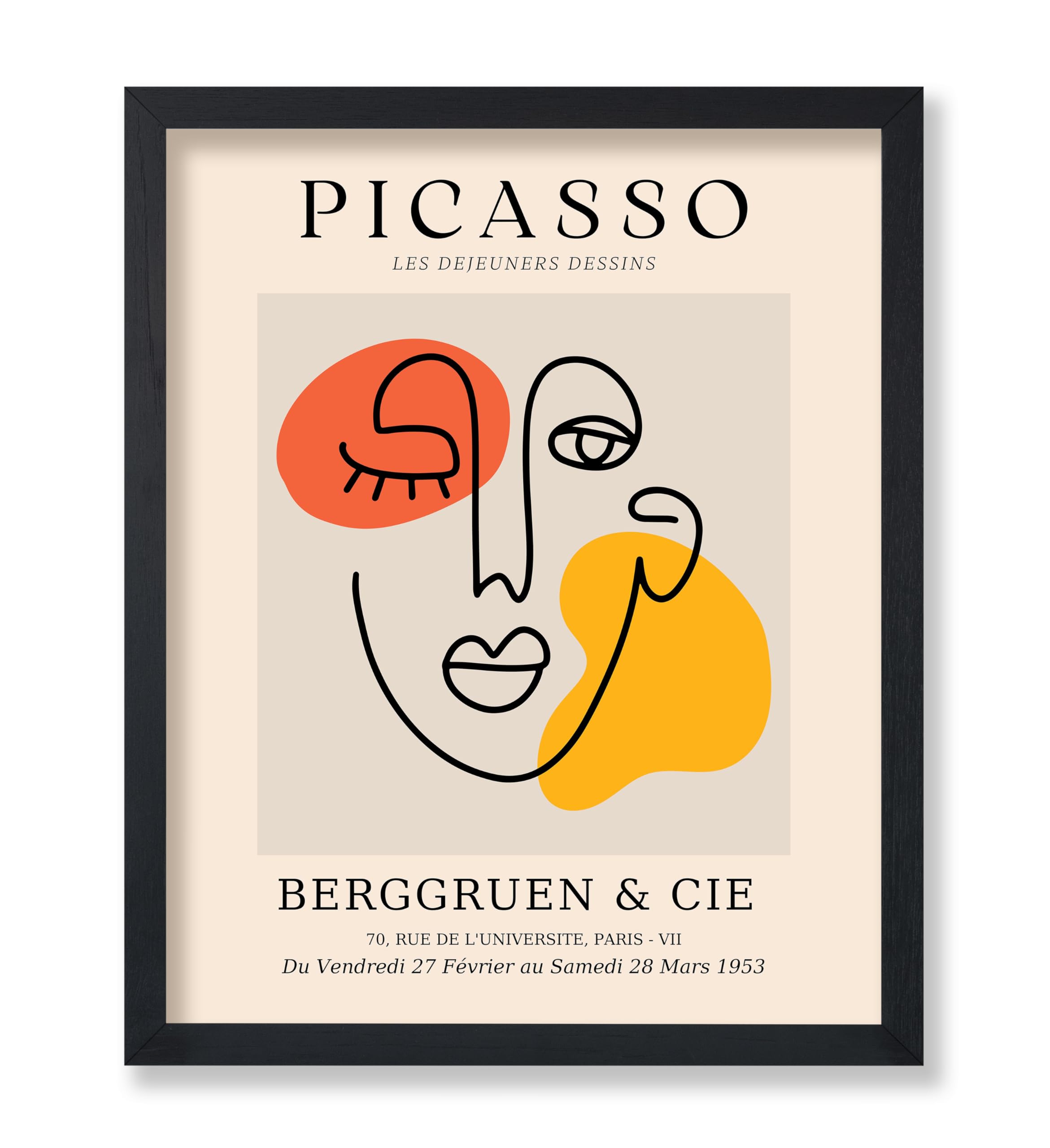 Poster Master Vintage Picasso Poster - Retro Human Face Print - Cubism ...