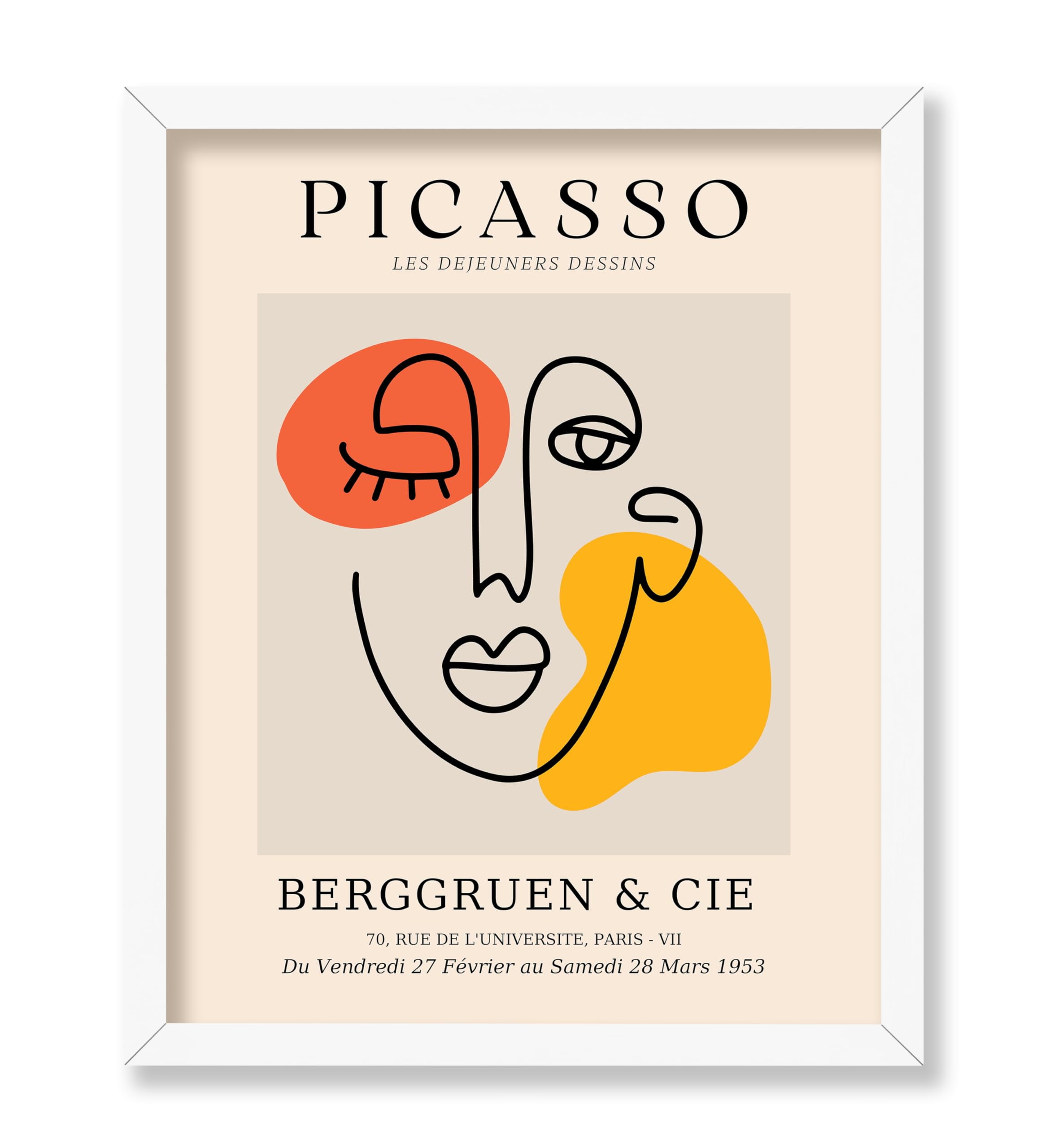 Poster Master Vintage Picasso Poster - Retro Human Face Print - Cubism ...