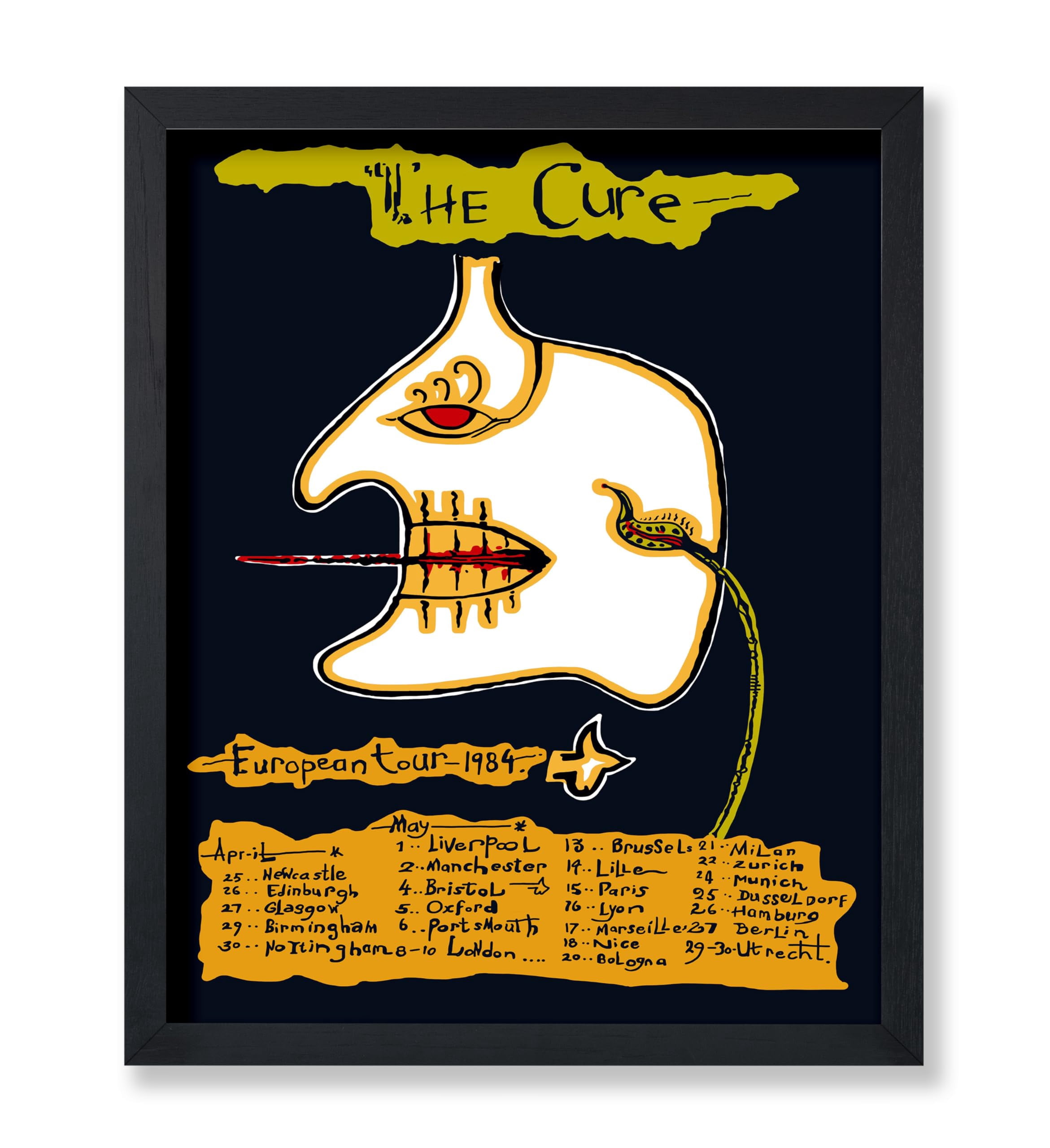 Poster Master Vintage Poster - The Cure 1984 Tour Poster - 8x10 ...