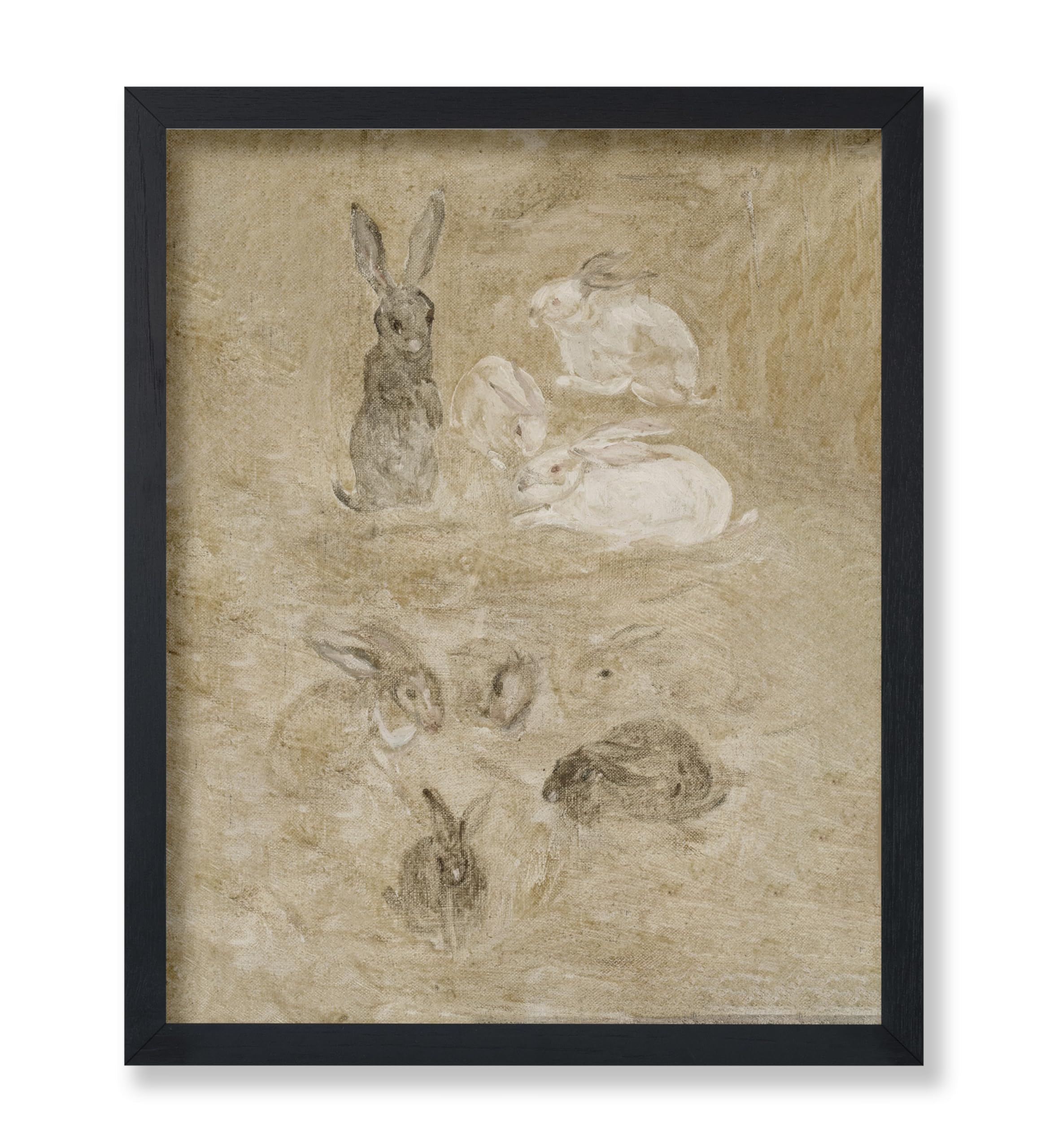 Poster Master Vintage Rabbits Painting Poster - Retro Rabbit Print ...