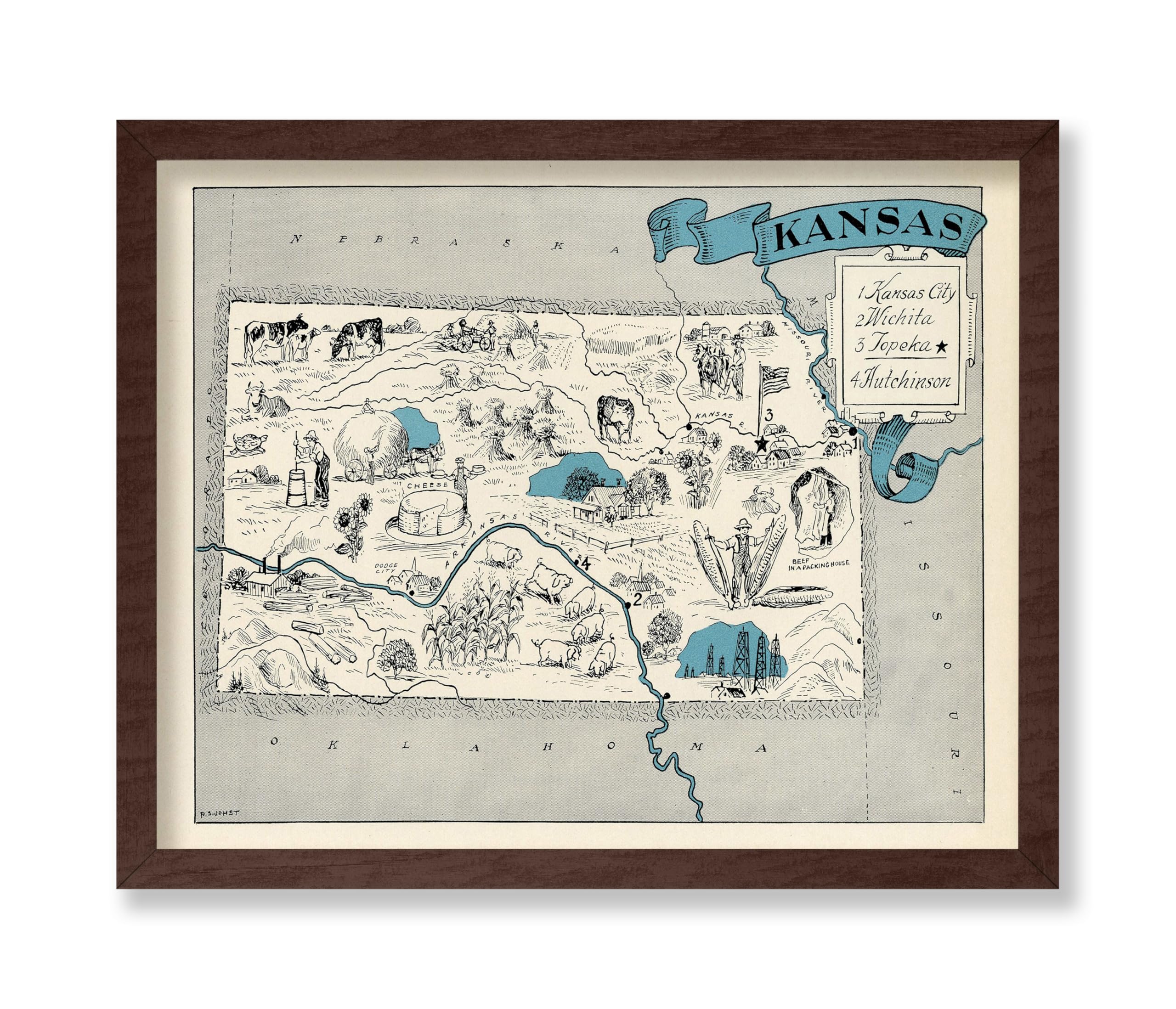 Poster Master Vintage Poster - Retro Kansas Print - Kansas State Art ...