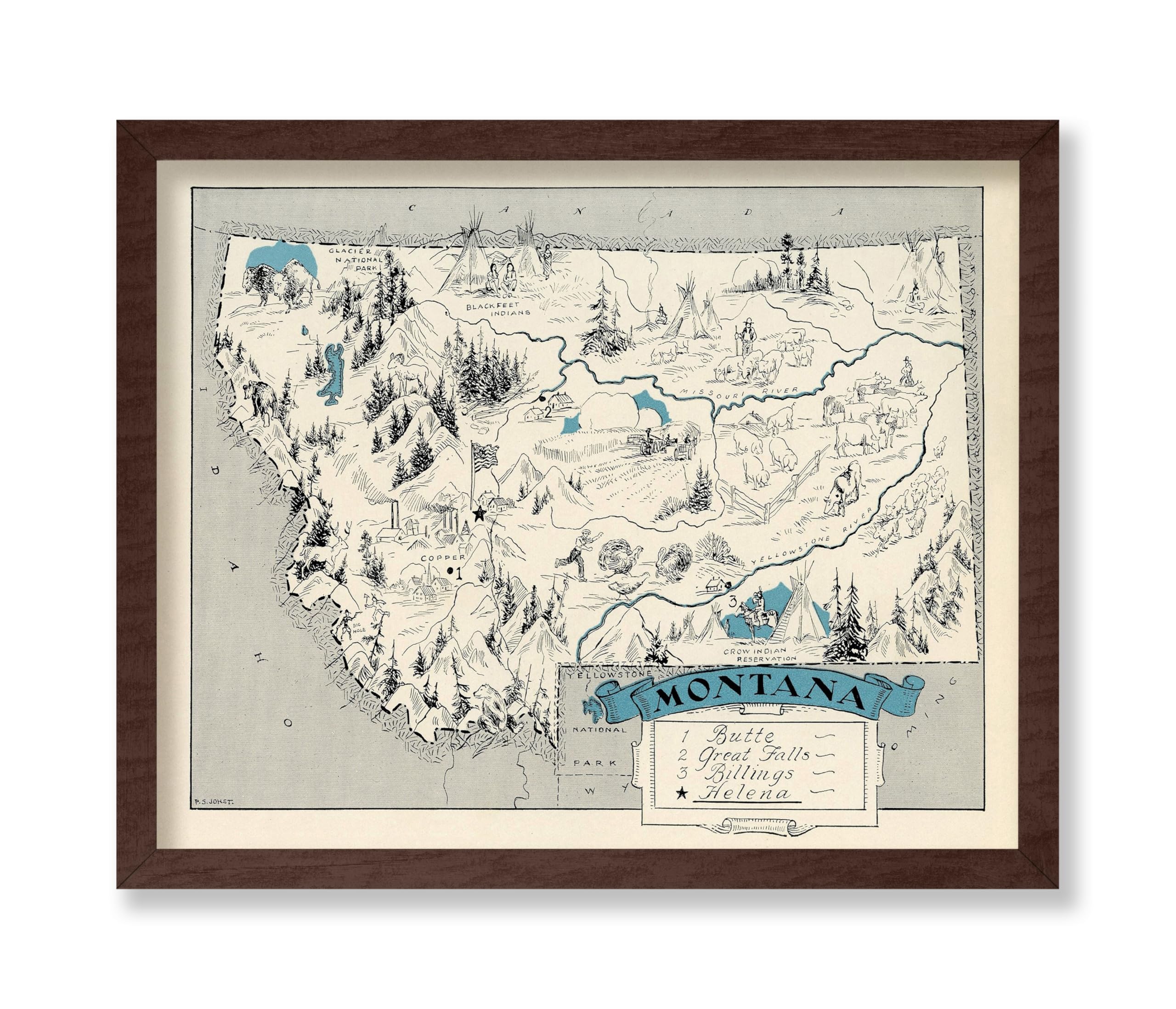 Poster Master Vintage Poster - Retro Montana Print - Montana State Art ...