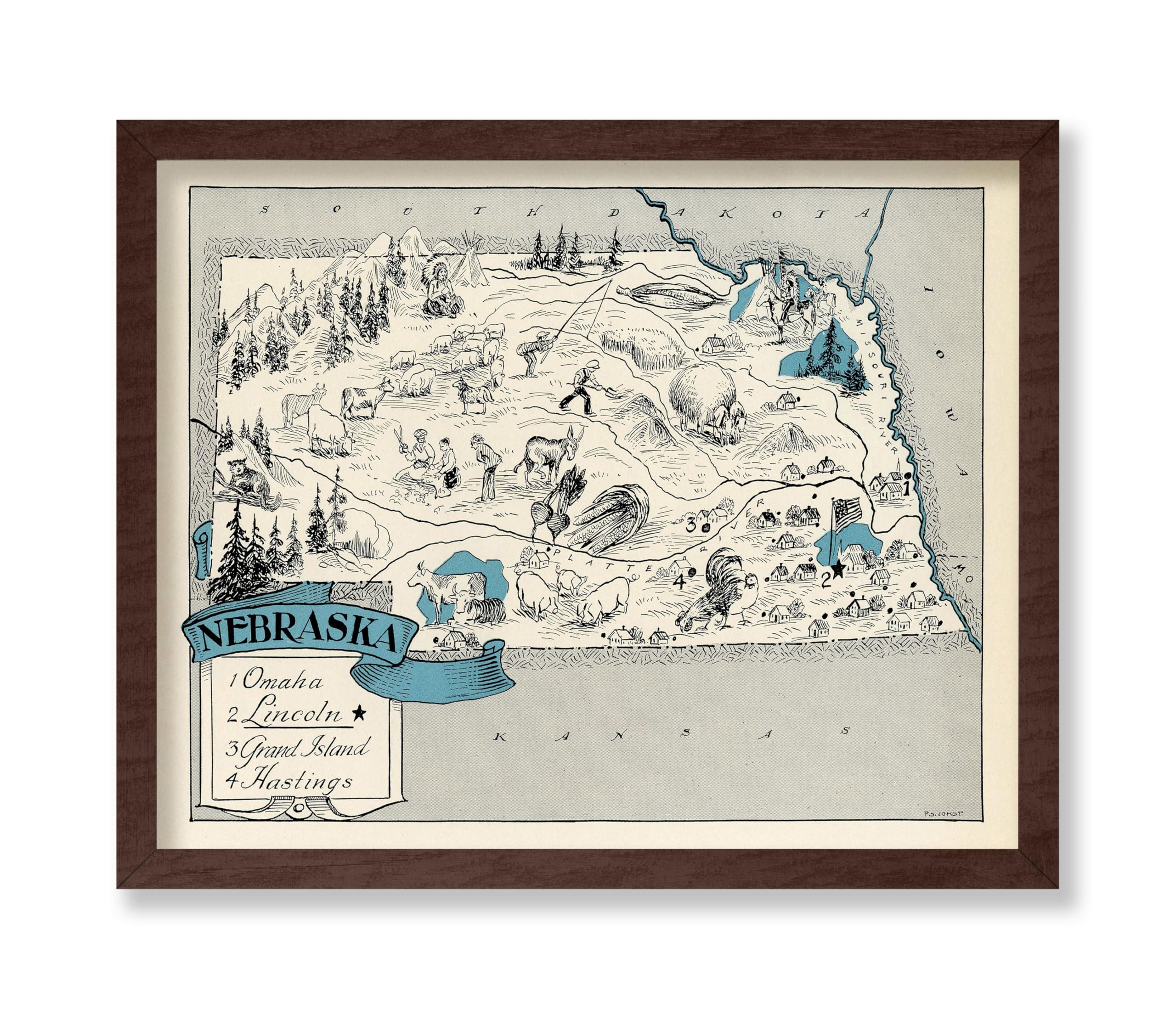 Poster Master Vintage Poster - Retro Nebraska Print - Nebraska State ...