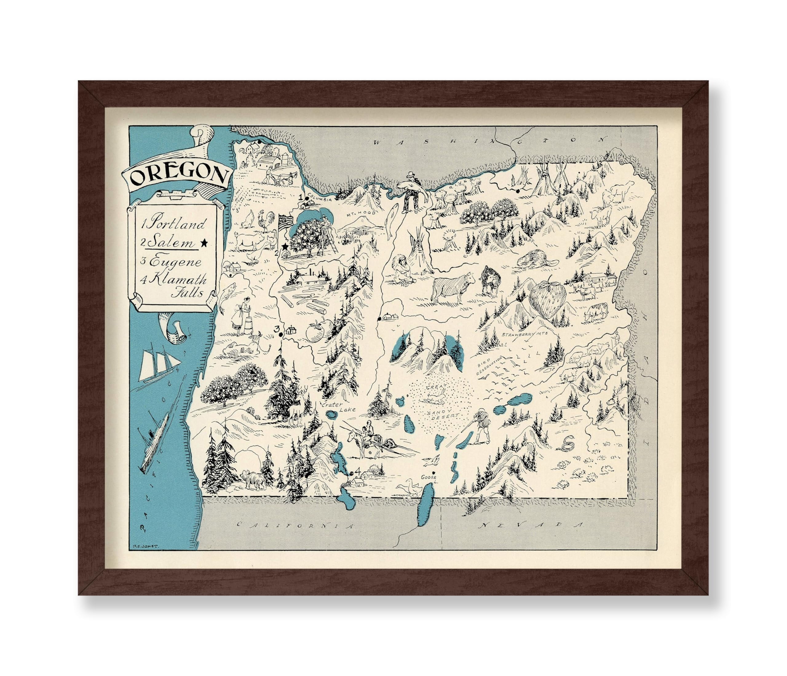 Poster Master Vintage Poster - Retro Oregon Print - Oregon State Art ...