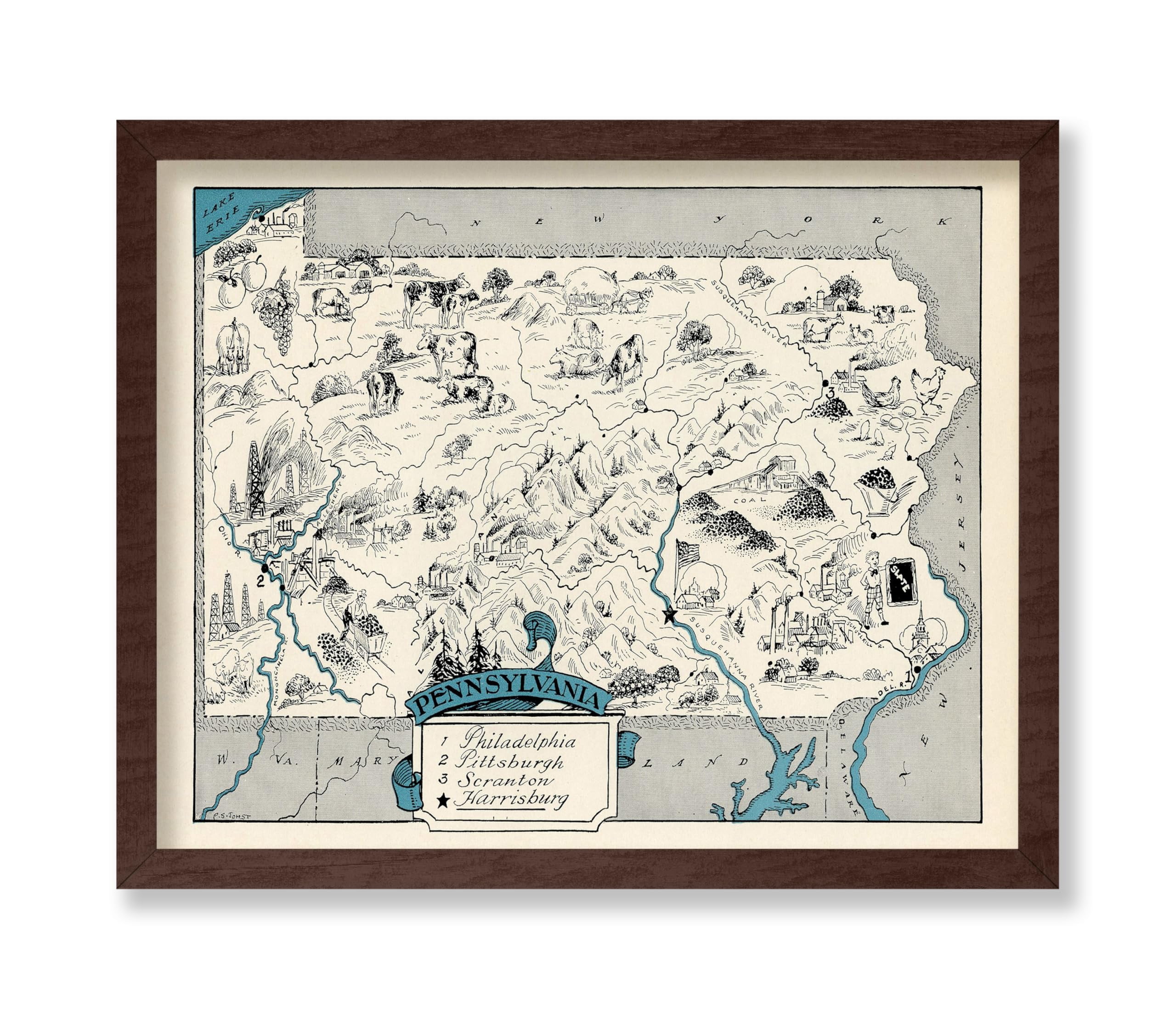 Poster Master Vintage Poster - Retro Pennsylvania Print - Pennsylvania ...