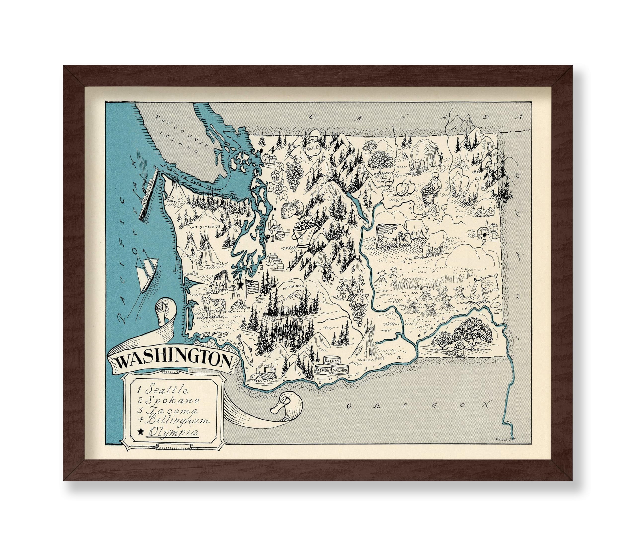 Poster Master Vintage Poster - Retro Washington Print - Washington ...