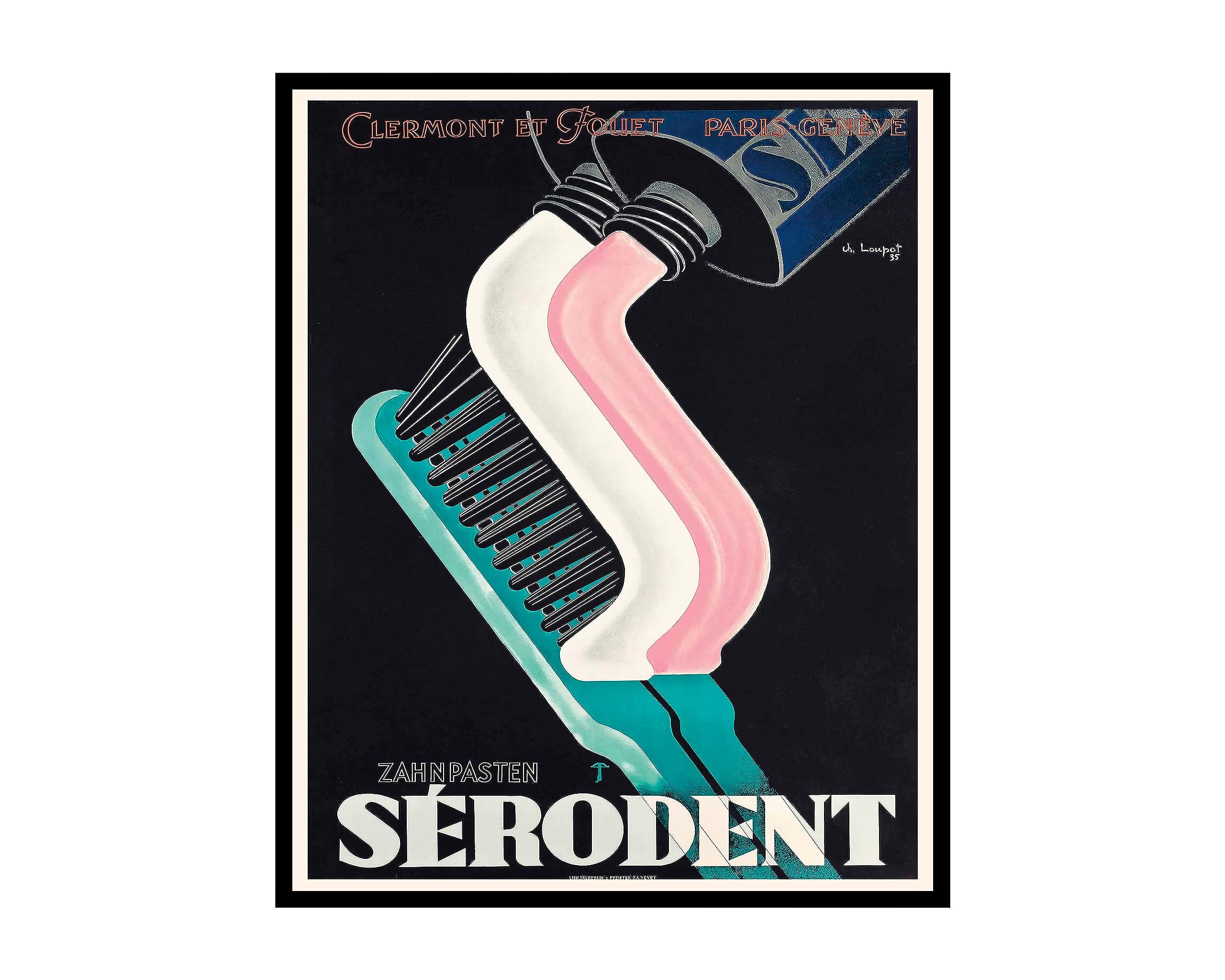 Poster Master Vintage Serodent Poster - Retro Toothpaste Print - French ...