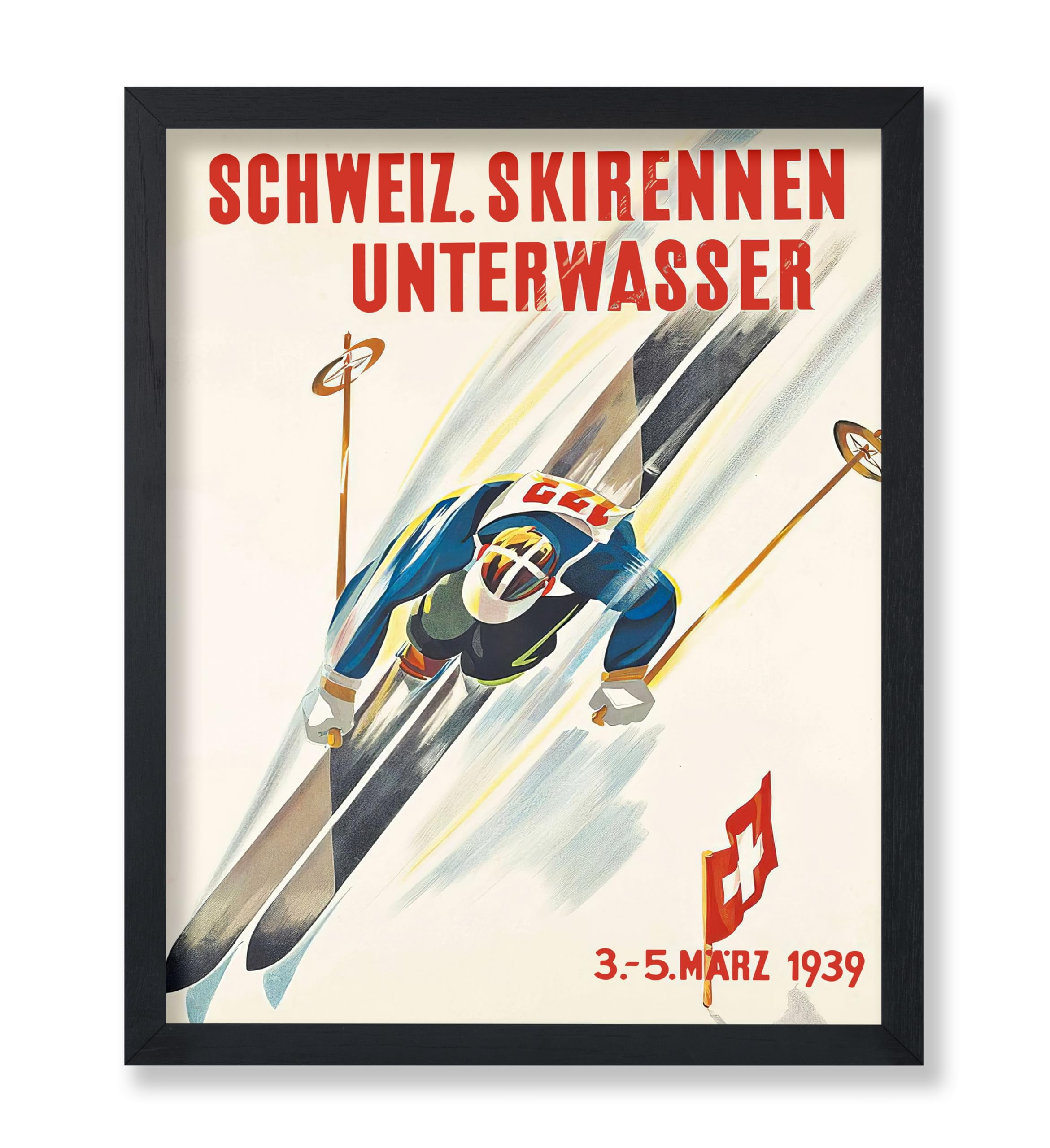 Poster Master Vintage Switzerland Ski Race Poster - Retro Unterwasser ...