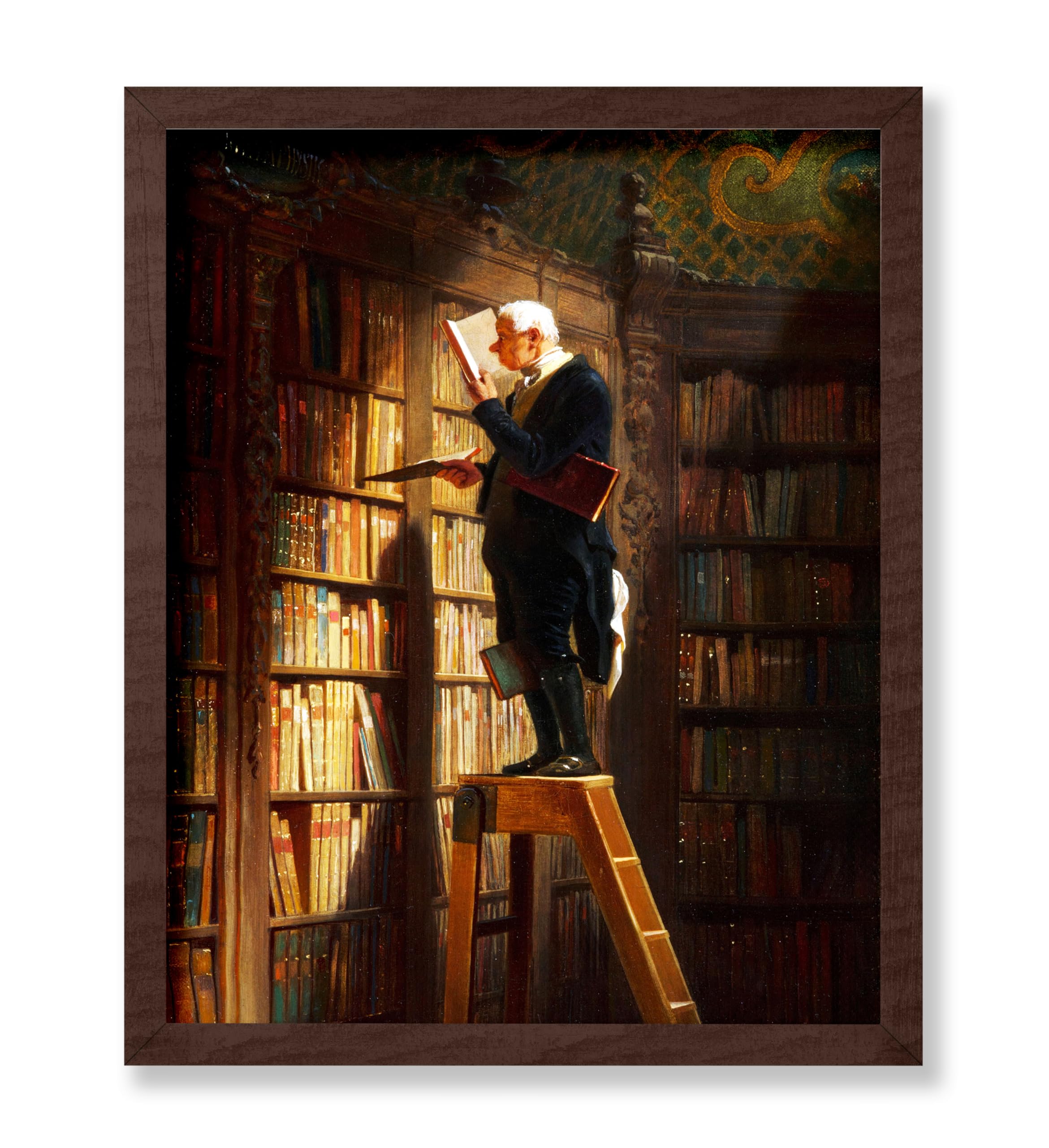 Poster Master Vintage The Bookworm Painting Poster - Retro Reading Book ...
