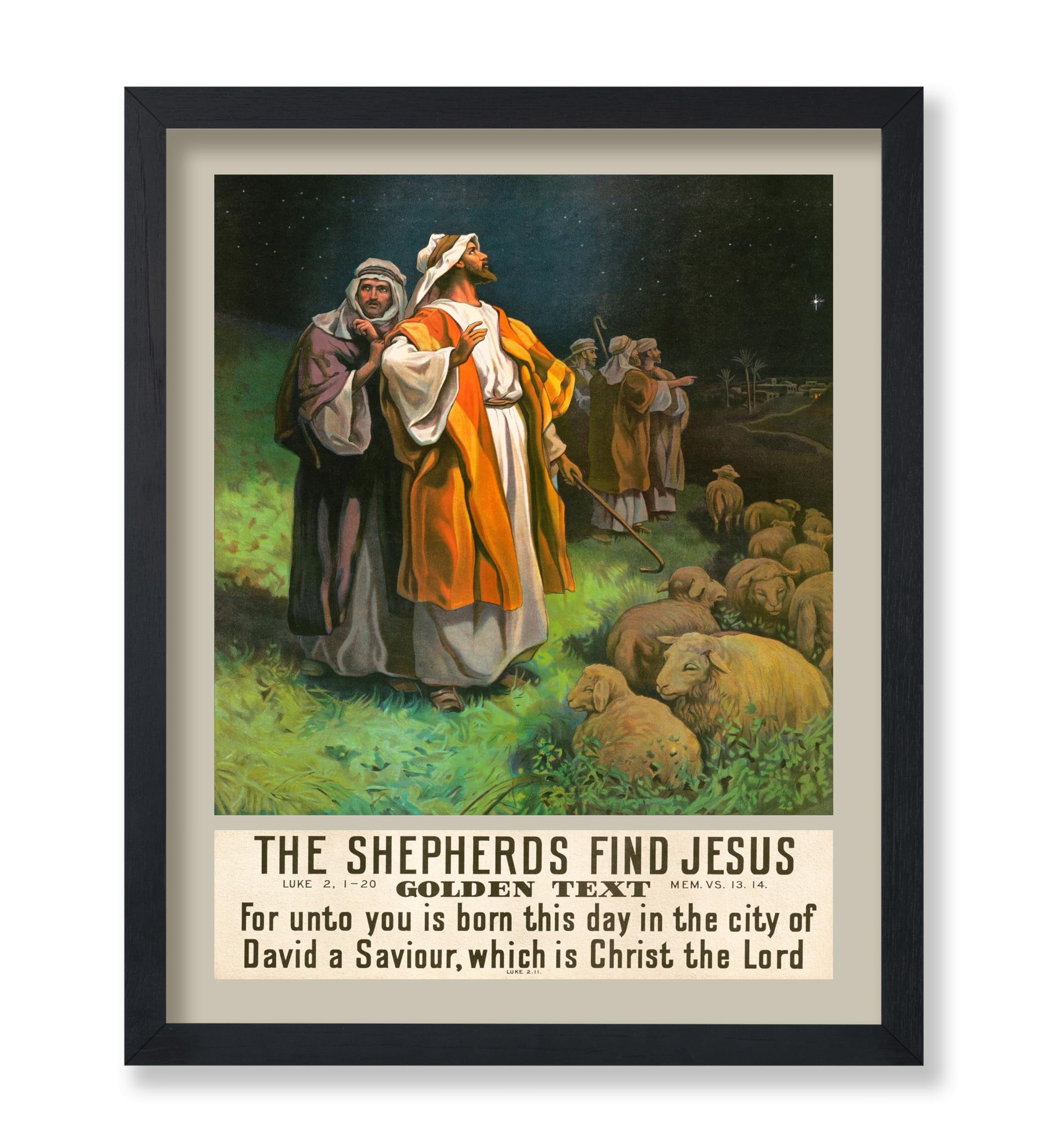 Poster Master Vintage The Shepherds Find Jesus Poster - Retro Jesus ...
