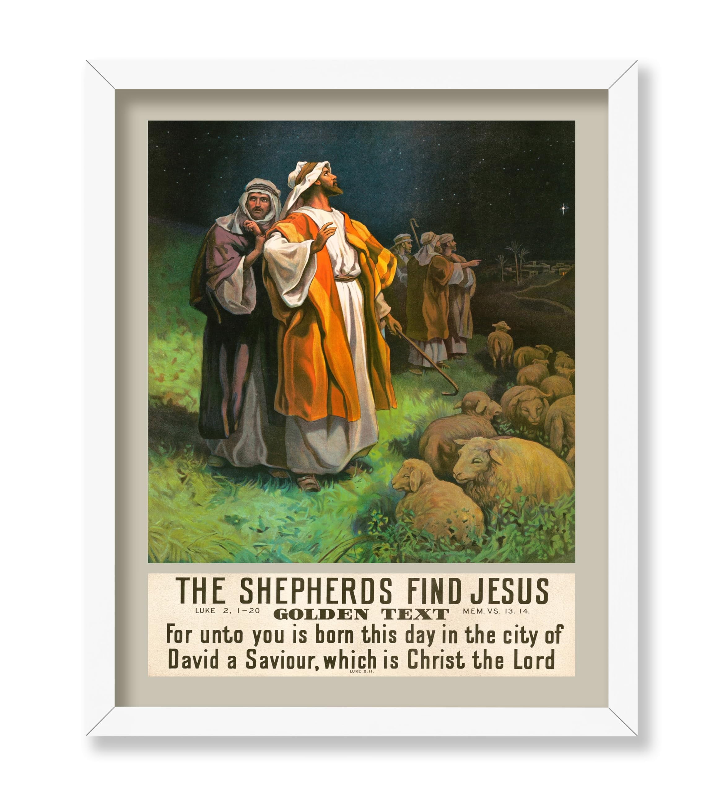 Poster Master Vintage The Shepherds Find Jesus Poster - Retro Jesus ...