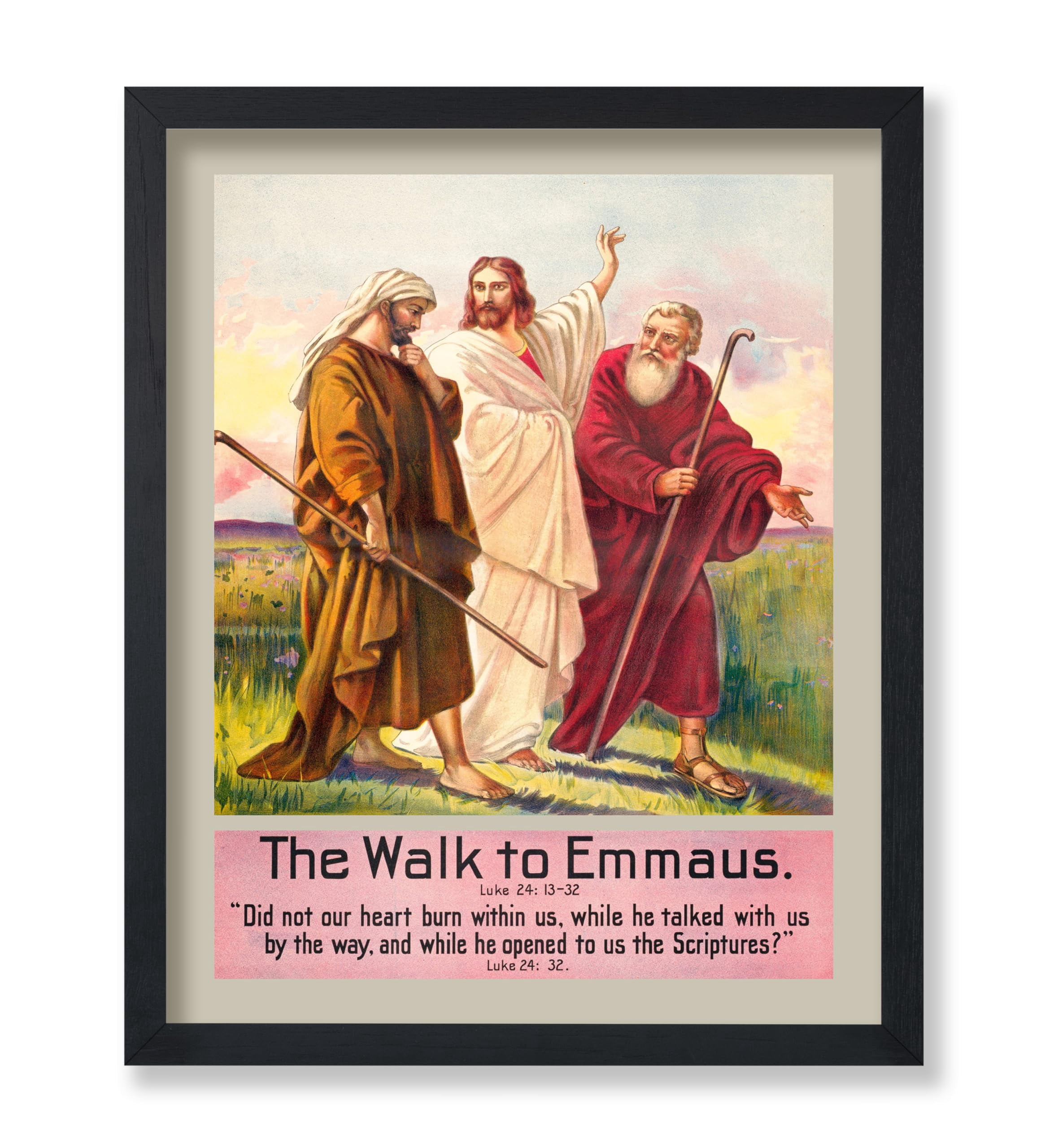 Poster Master Vintage The Walk To Emmaus Poster - Retro Jesus Christ ...