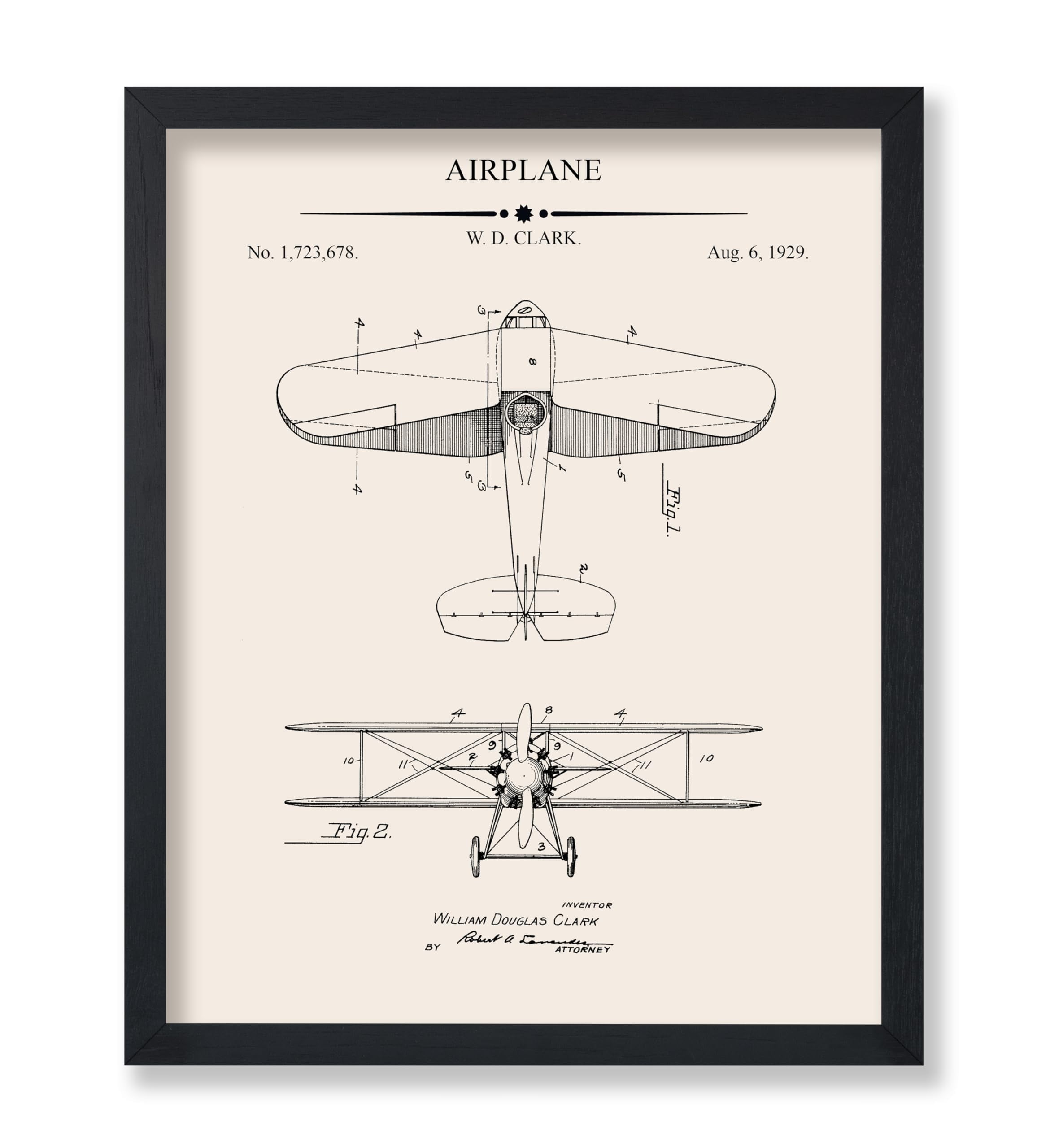 Poster Master Vintage Transportation Blueprint Poster - Airplane Patent ...