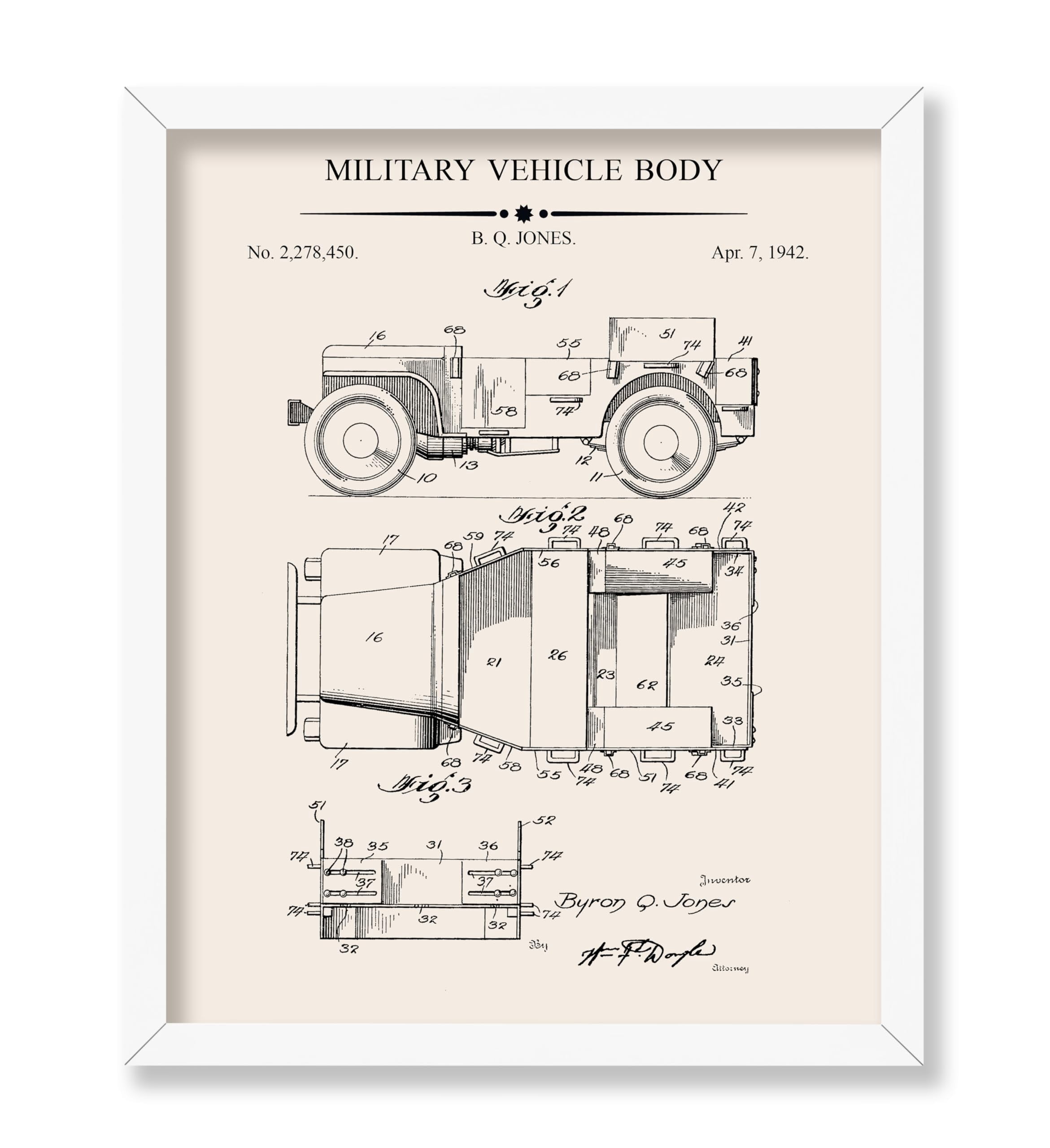 Poster Master Vintage Transportation Blueprint Poster - Military ...