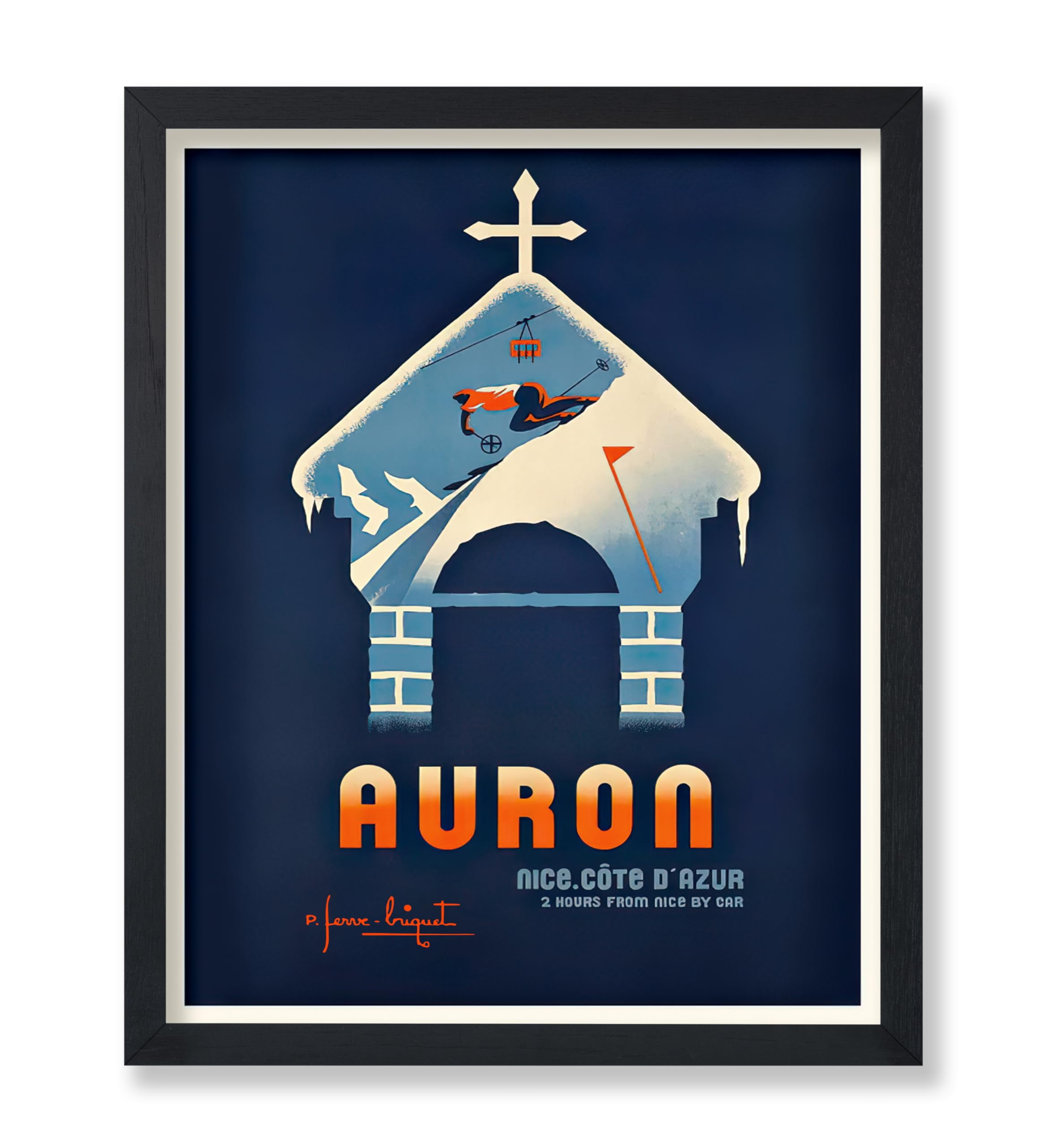Poster Master Vintage Travel Poster - Retro Auron Print - Nice France Art - Ski Art - Gift for ...