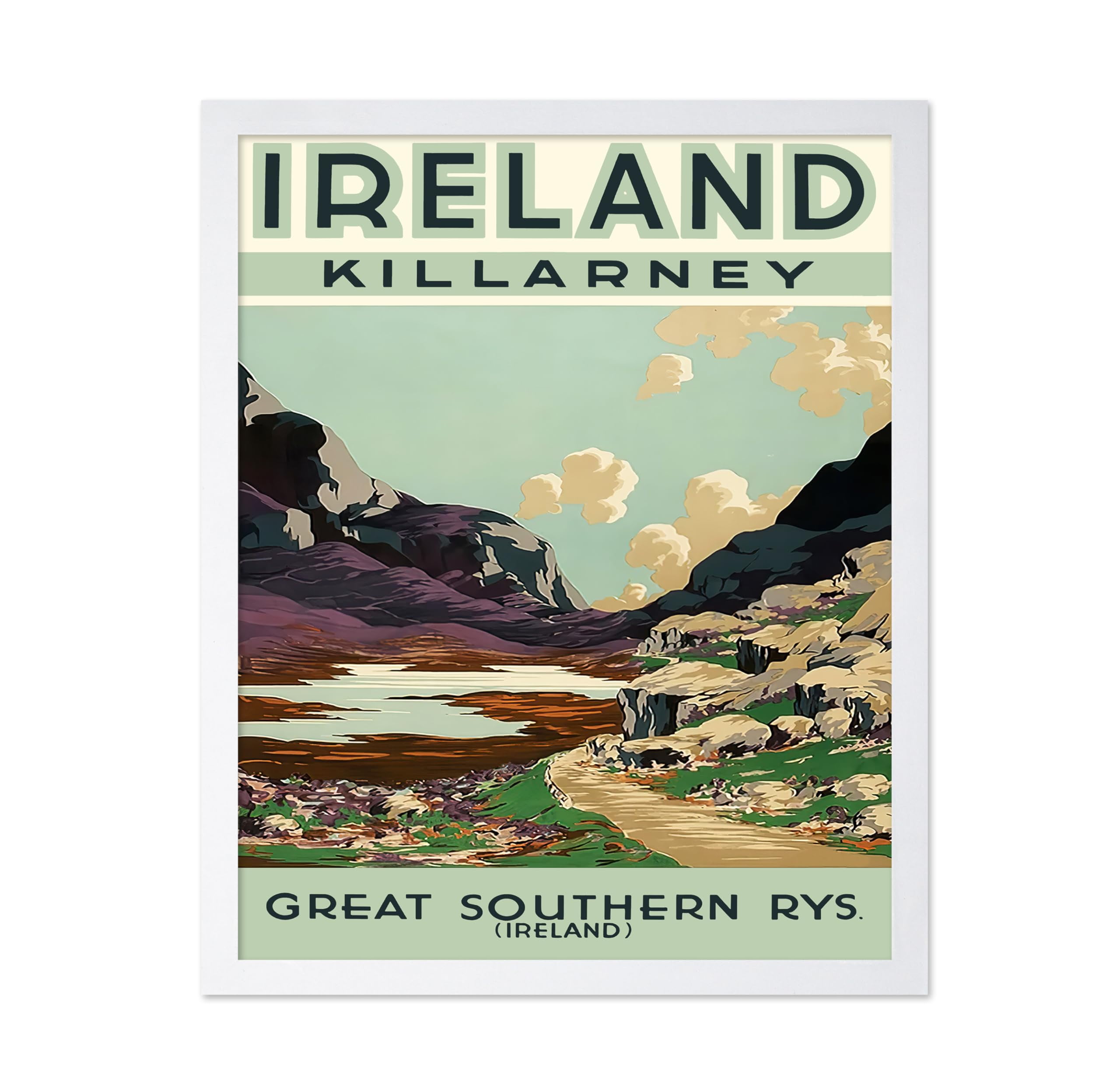 Poster Master Vintage Travel Poster - Retro Ireland Print - Landscape ...