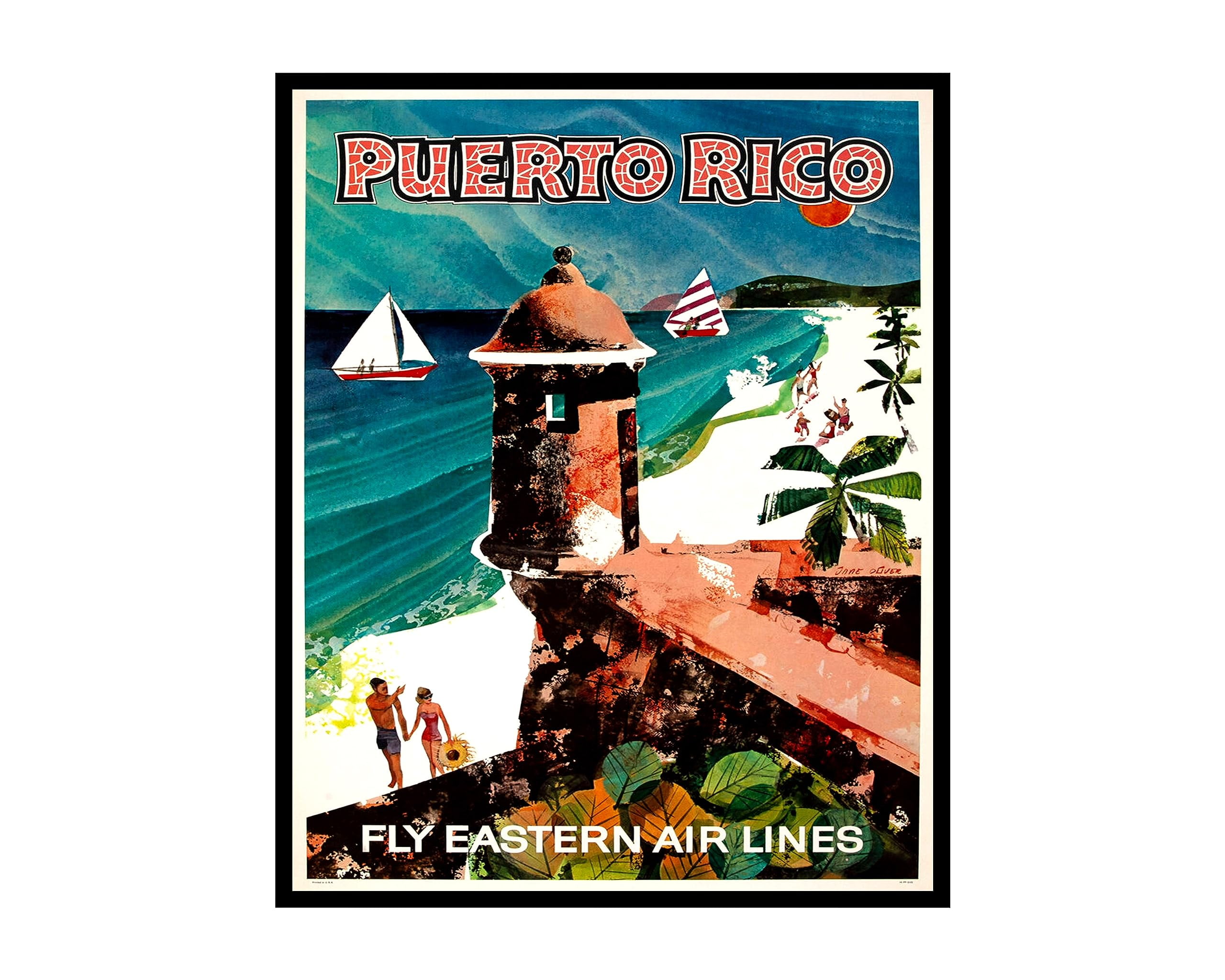 Poster Master Vintage Travel Poster - Retro Puerto Rico Print - Beach ...