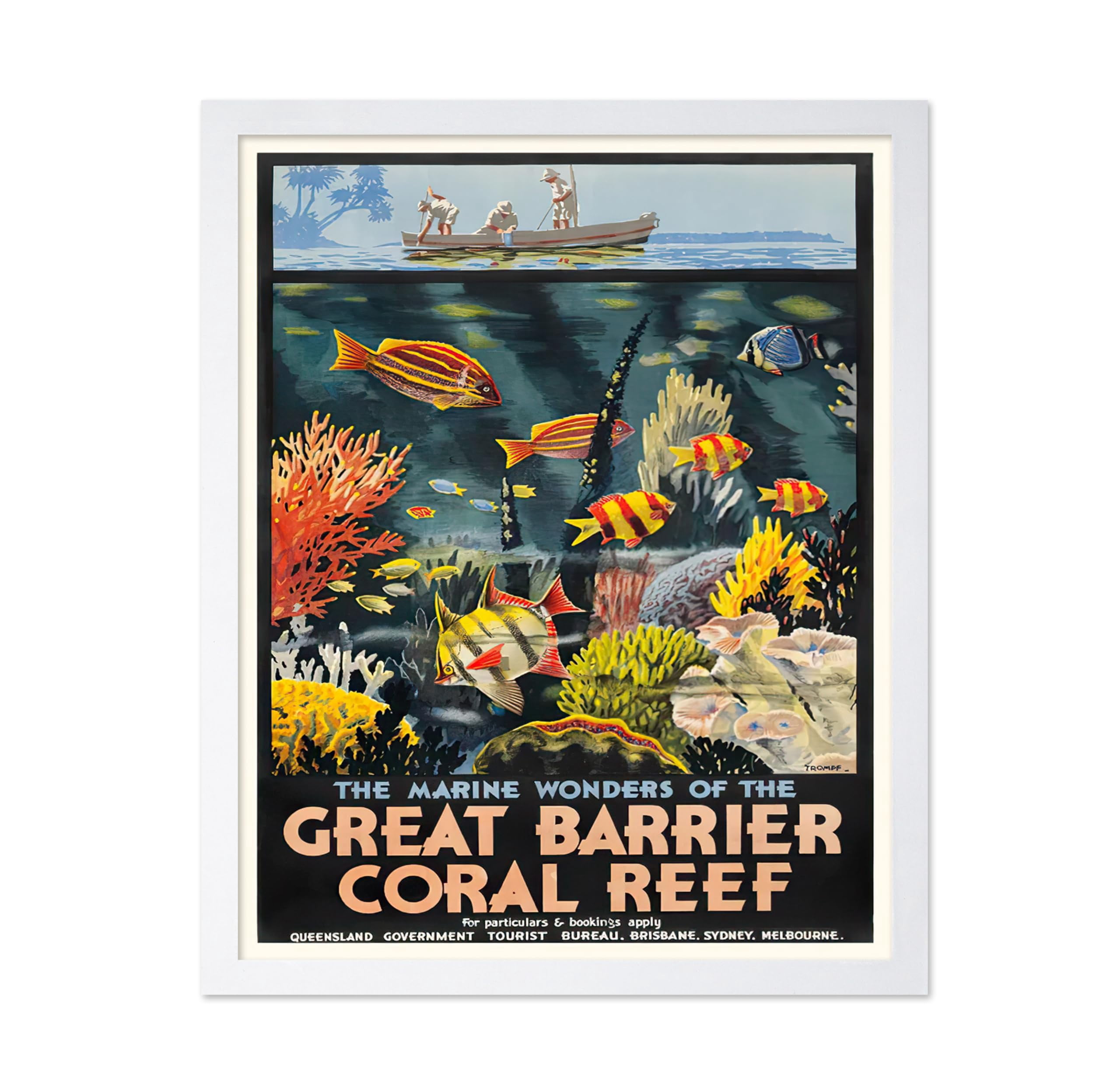 Poster Master Vintage Travel Poster - Retro Queensland Australia Print ...