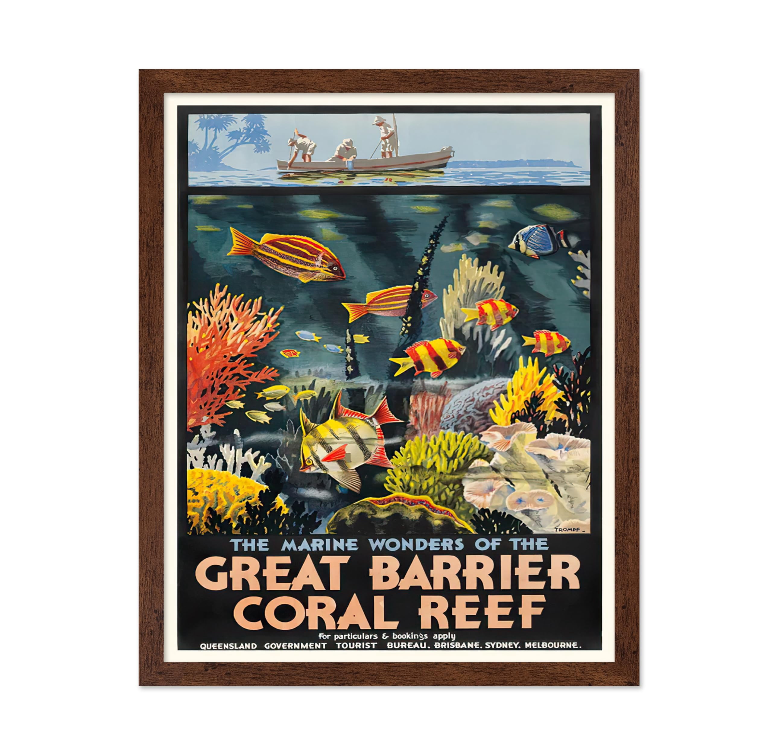 Poster Master Vintage Travel Poster - Retro Queensland Australia Print ...
