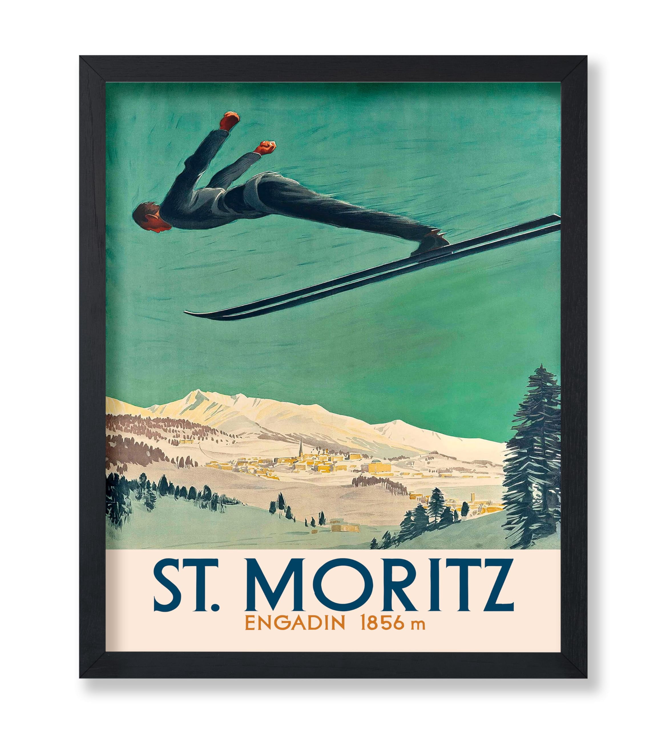 Poster Master Vintage Travel Poster - Retro Saint Moritz Switzerland ...