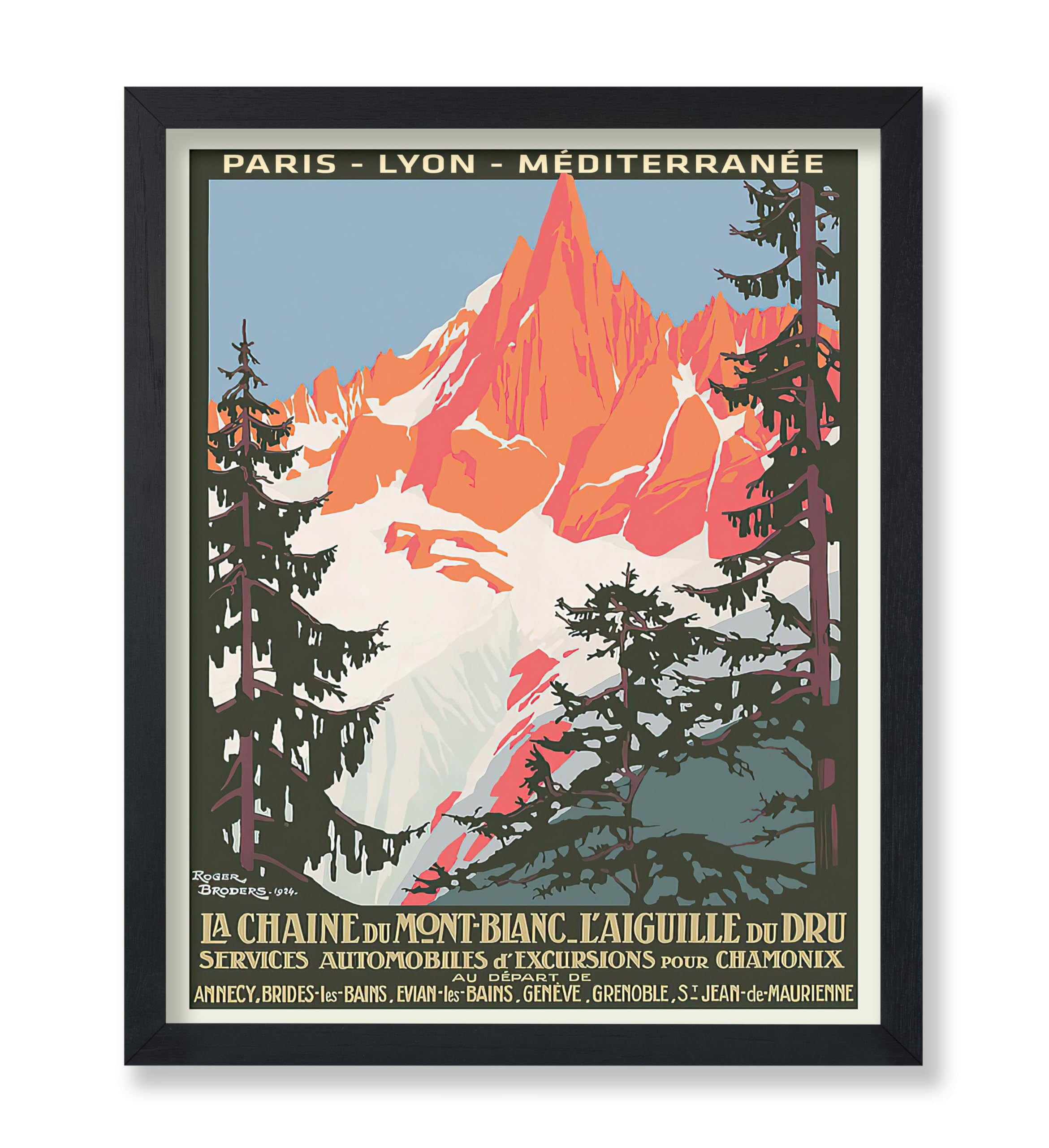 Poster Master Vintage Travel Poster - Retro Tourism Print - La Chaine De Mont Blanc, France ...