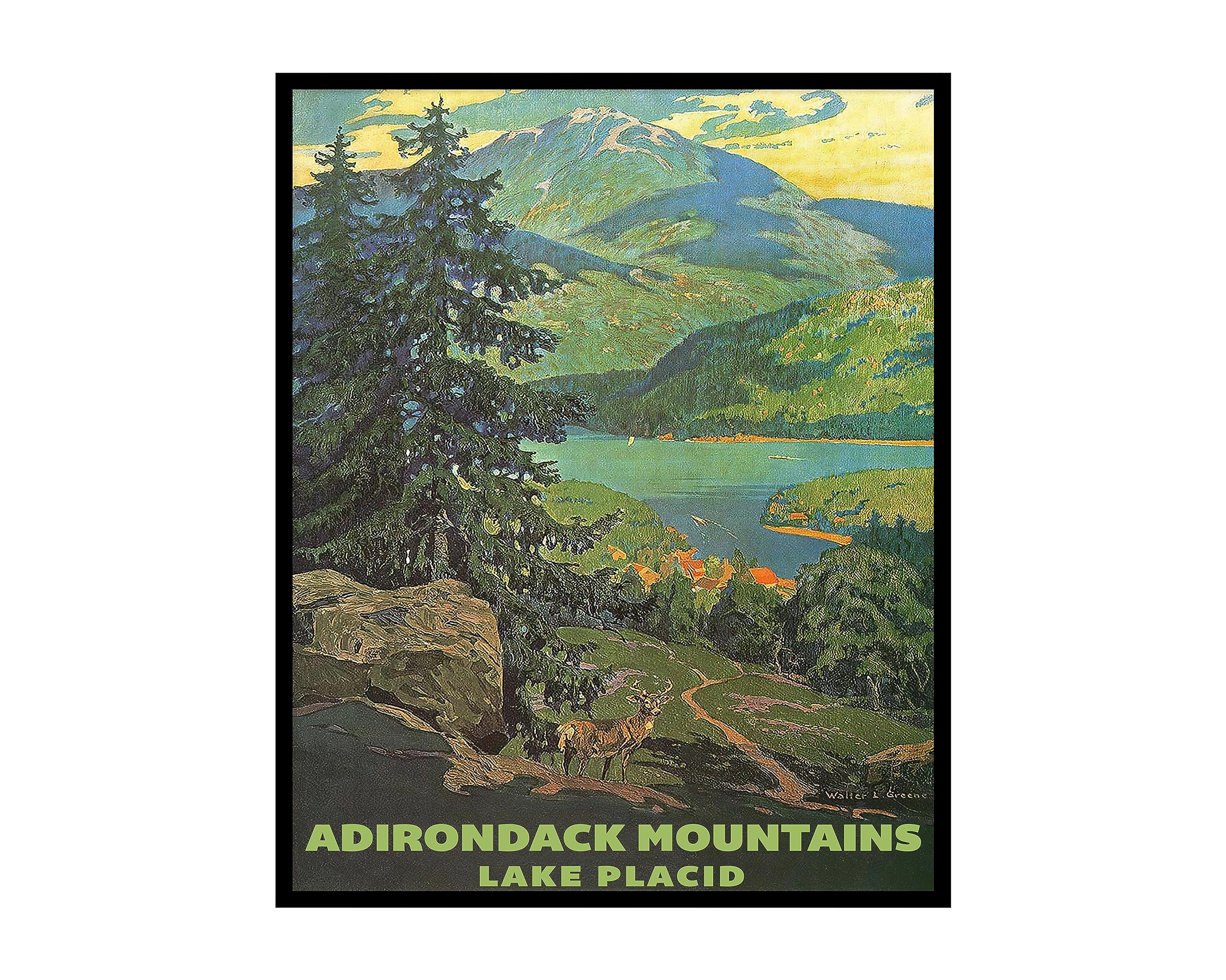 Poster Master Vintage Travel Poster - Retro Adirondack Mountains Print ...