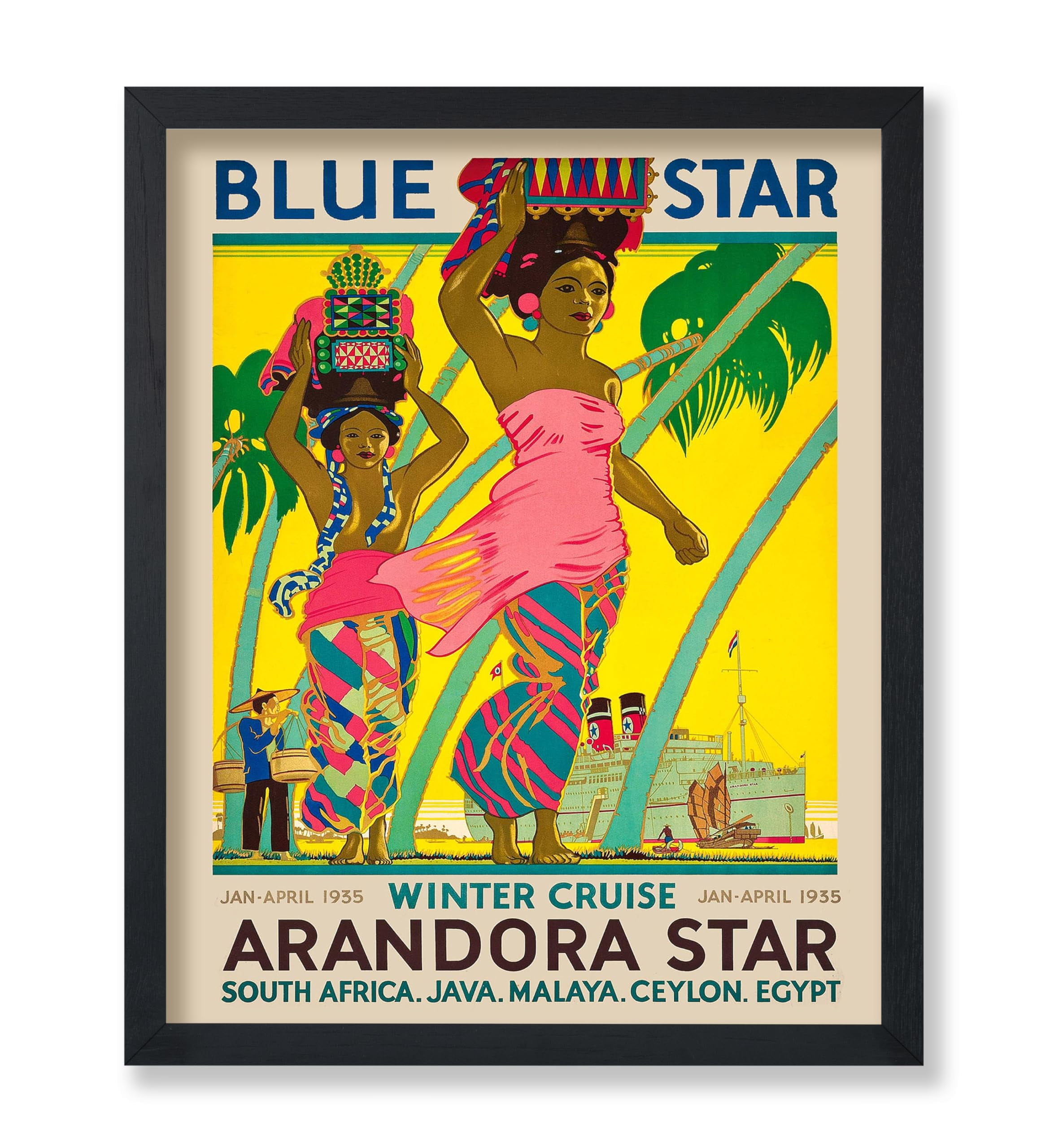 Poster Master Vintage Travel Poster - Retro Blue Star Winter Cruise ...