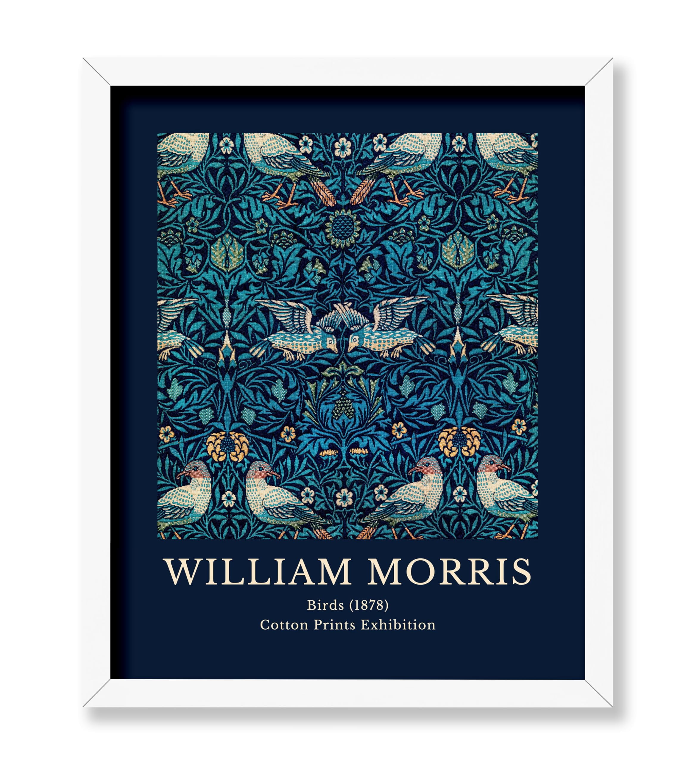 Poster Master Vintage William Morris Poster - Retro Birds Print - Bird ...