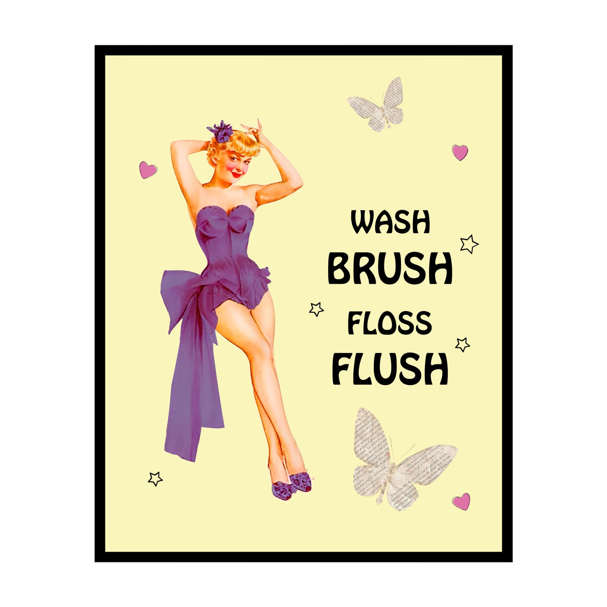 Poster Master Wash Brush Floss Flush Poster - Pin Up Girl Print ...