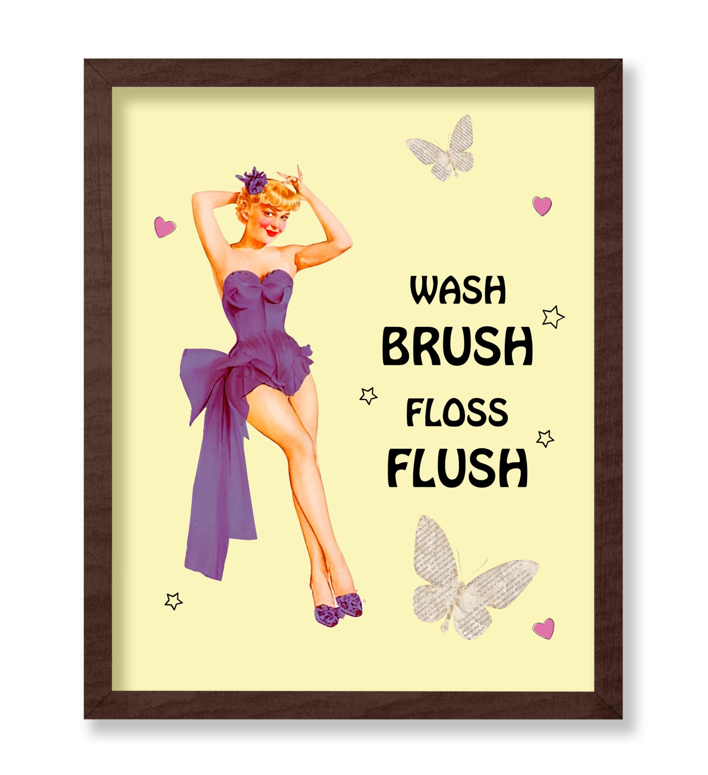 Poster Master Wash Brush Floss Flush Poster - Pin Up Girl Print ...