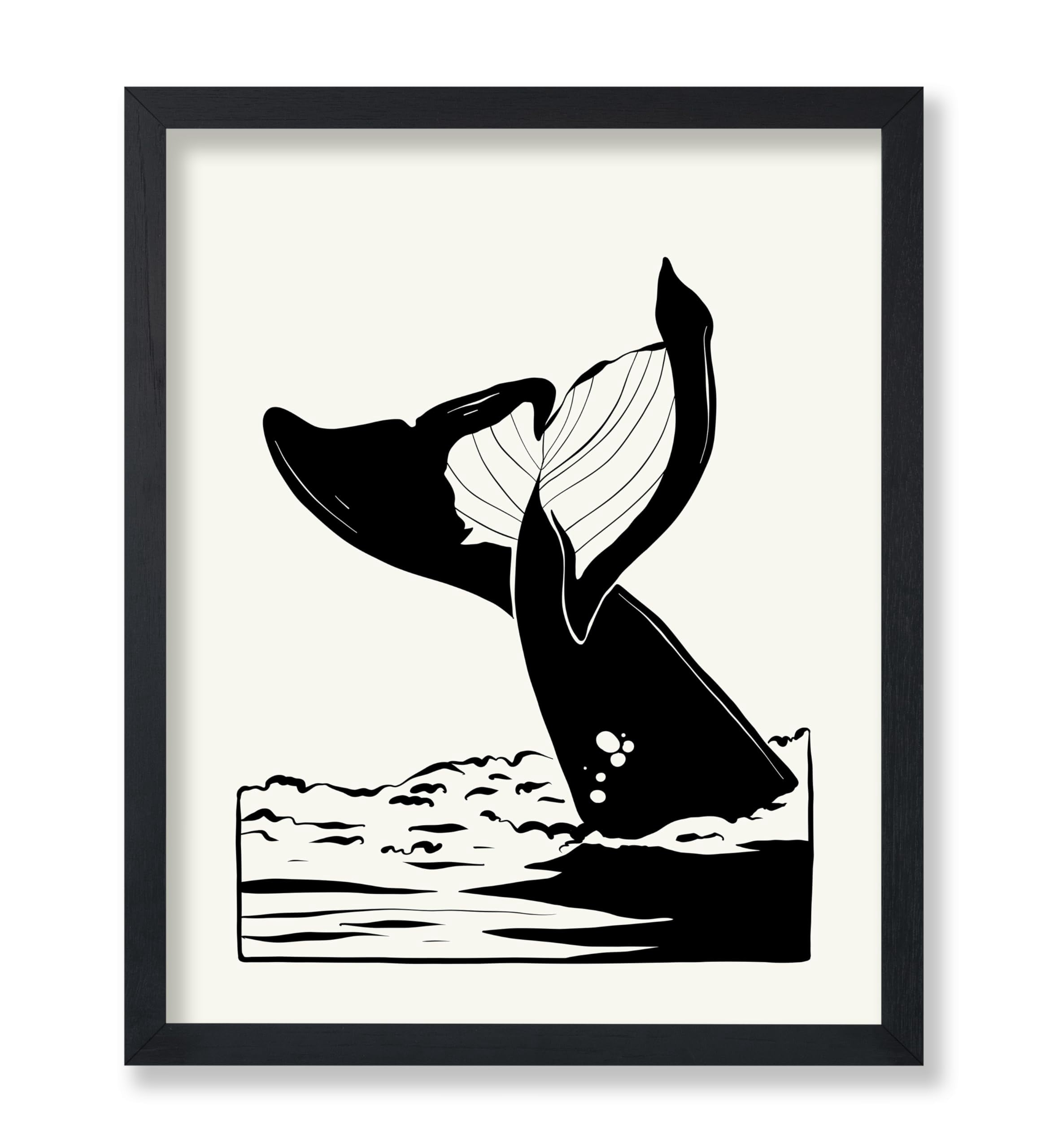 Poster Master Whale Tail Poster - Retro Whale Print - Marine Life Art ...