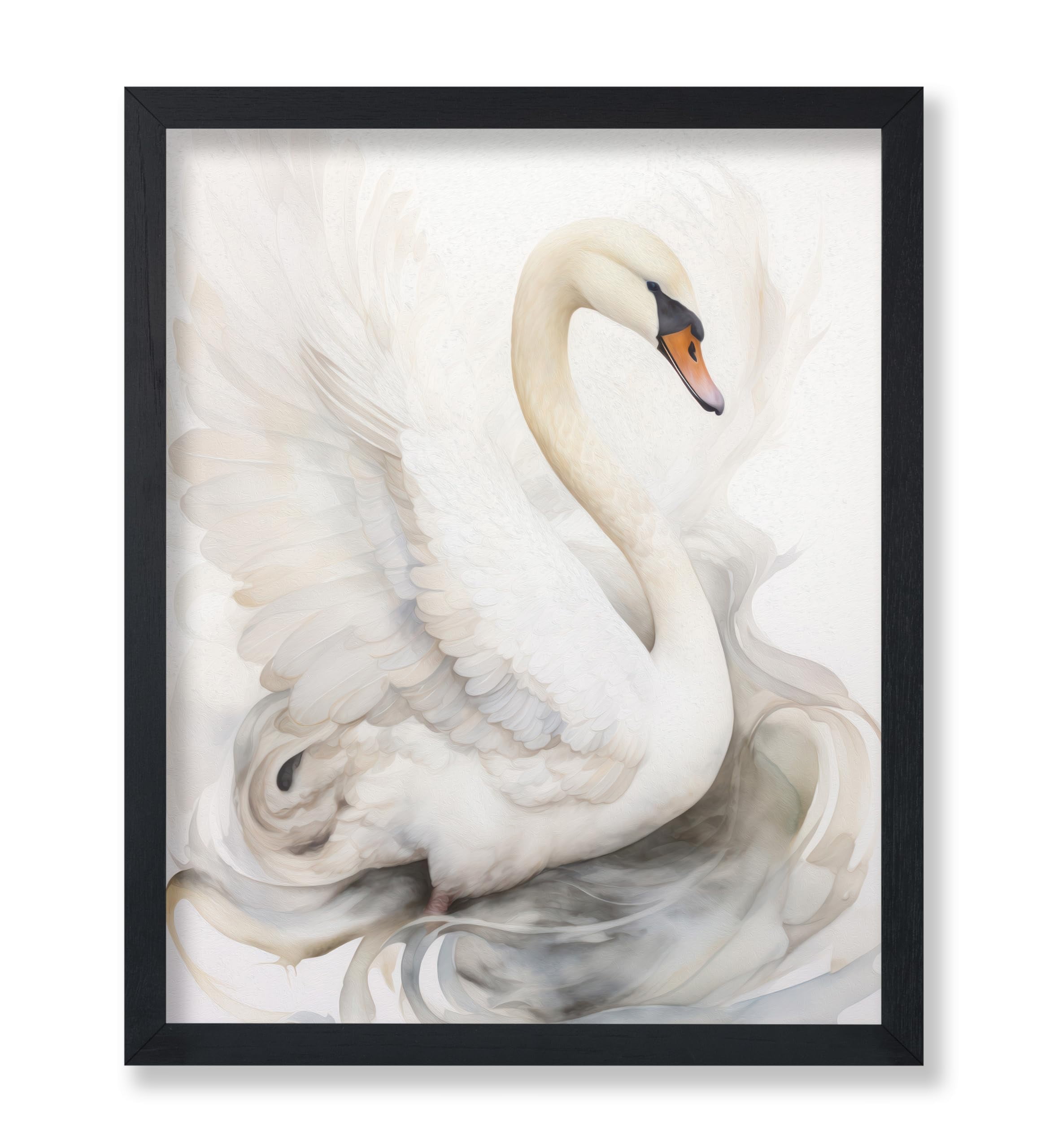 Poster Master White Swan Poster - Retro Swan Print - Bird Art - Animal Portrait Art - Watercolor ...