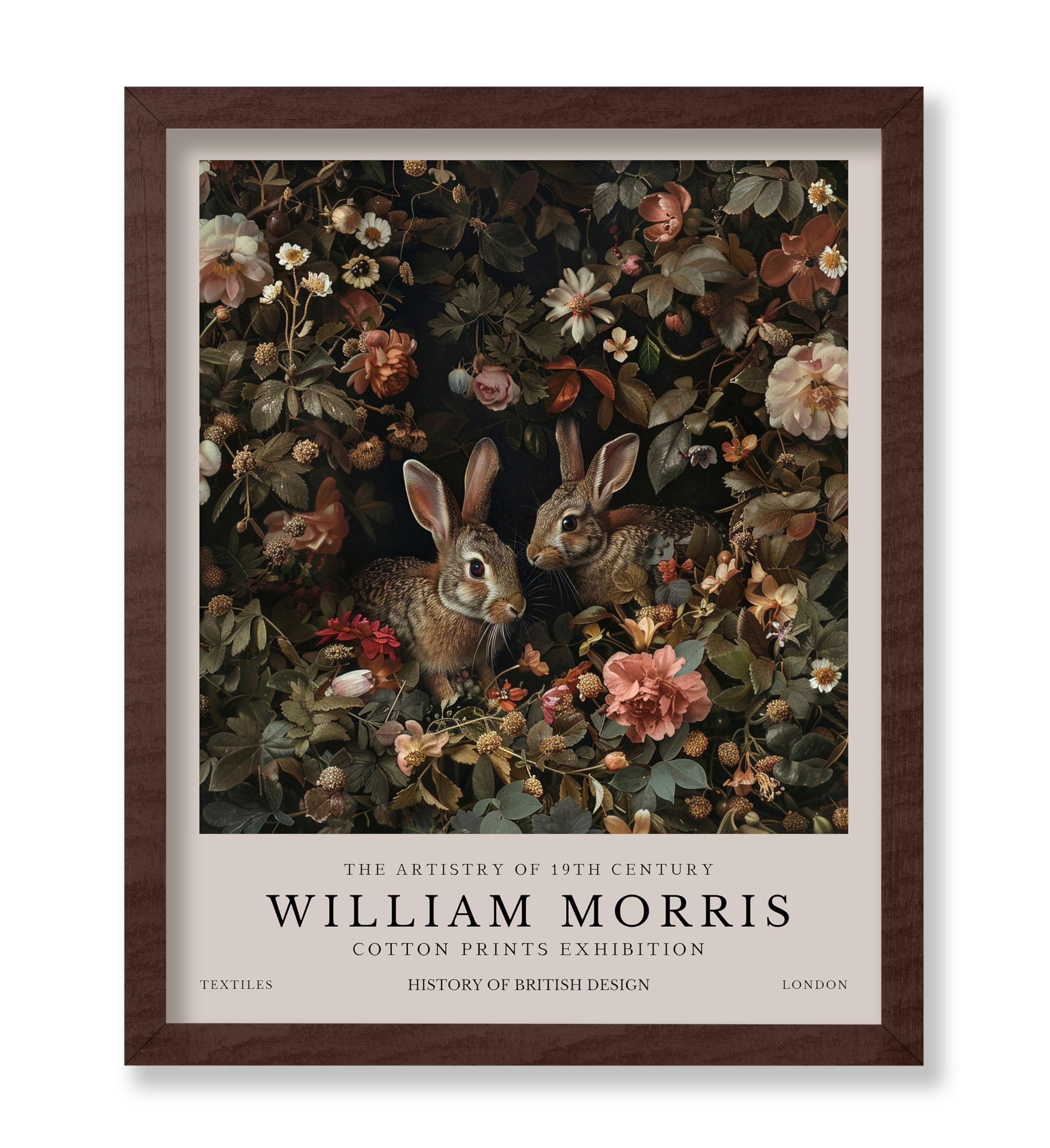 Poster Master William Morris Poster - Bunny Couple Print - Rabbit Art ...