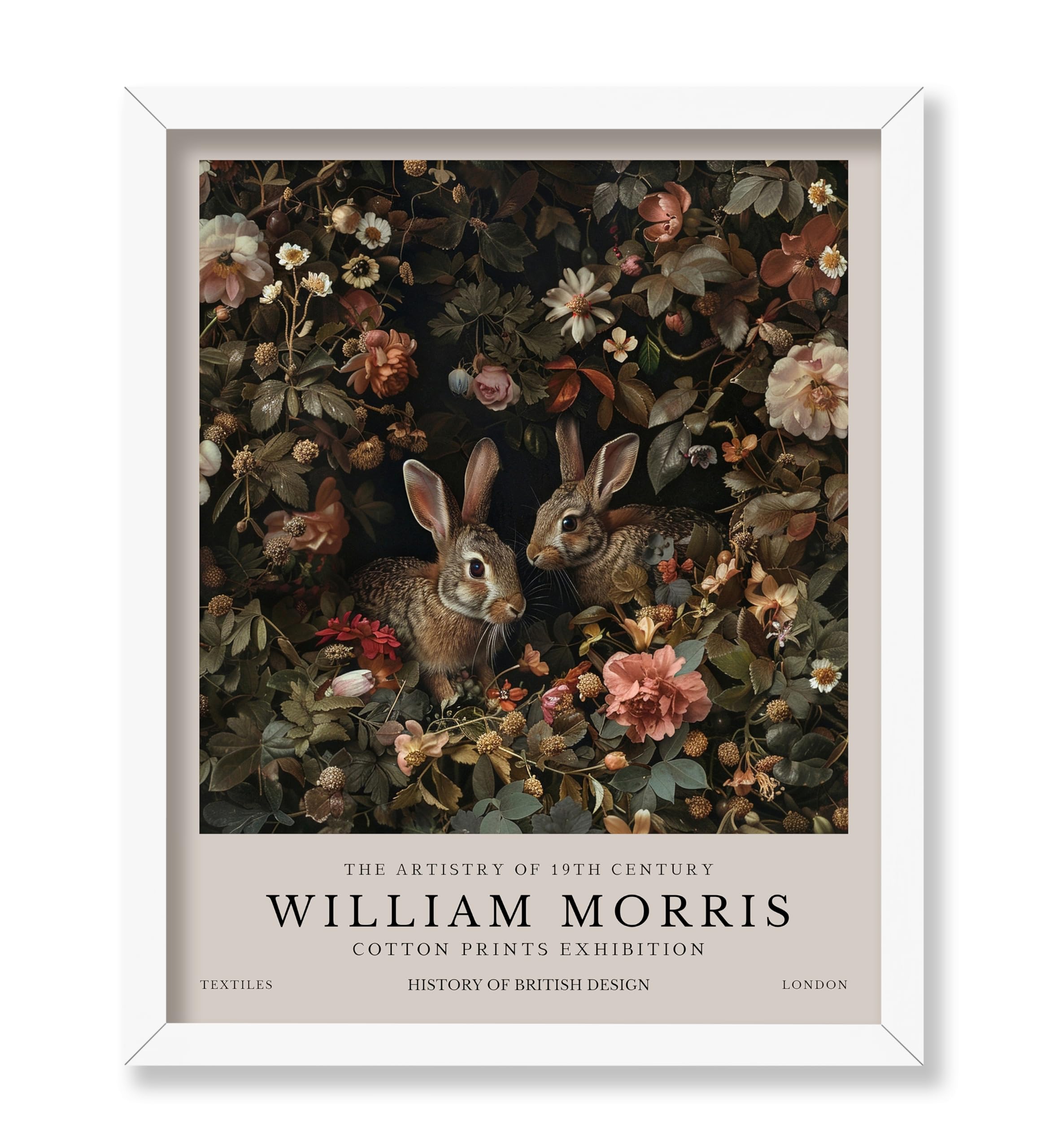 Poster Master William Morris Poster - Bunny Couple Print - Rabbit Art ...