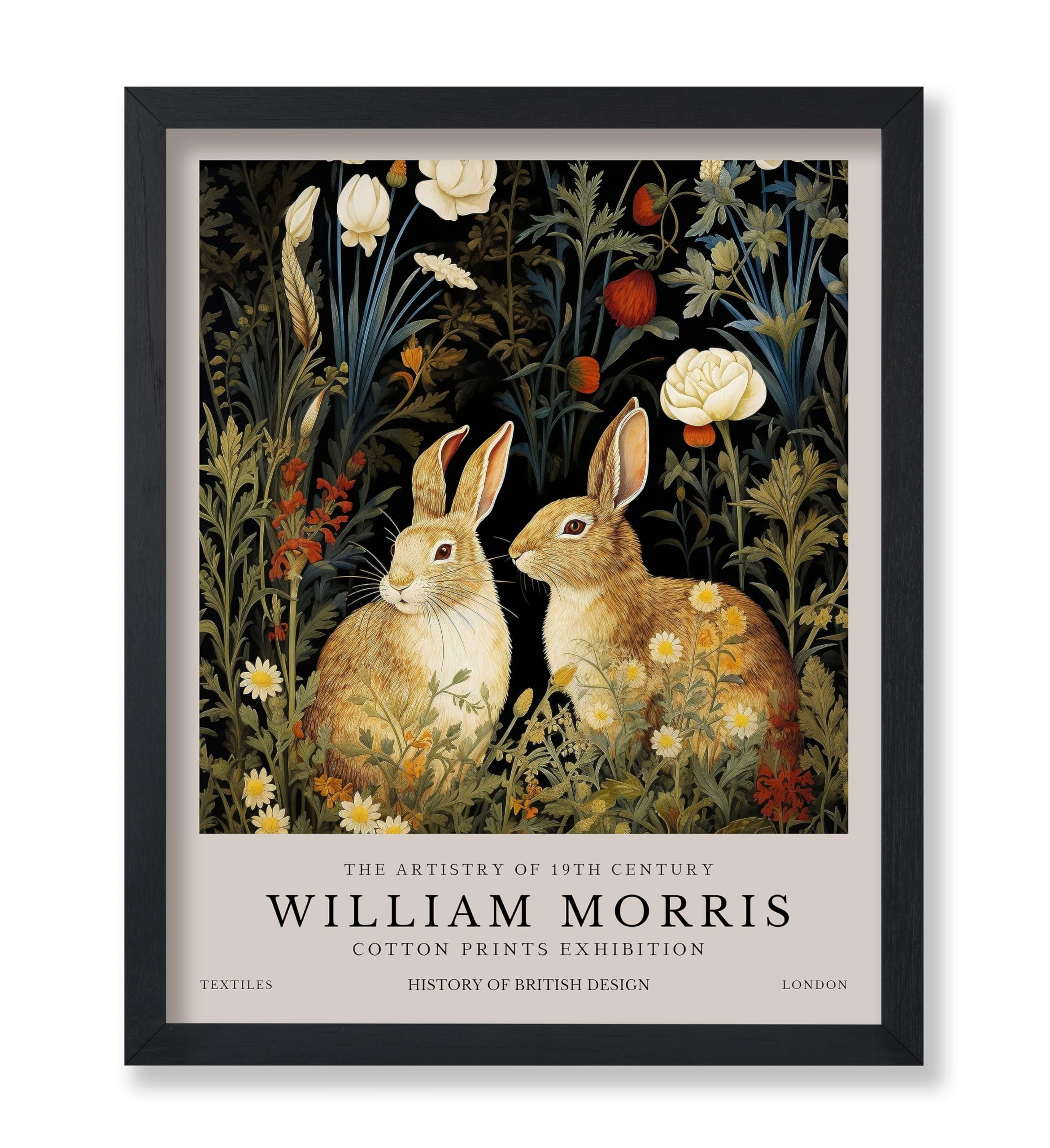 Poster Master William Morris Poster - Rabbit Couple Print - Bunnies Art ...