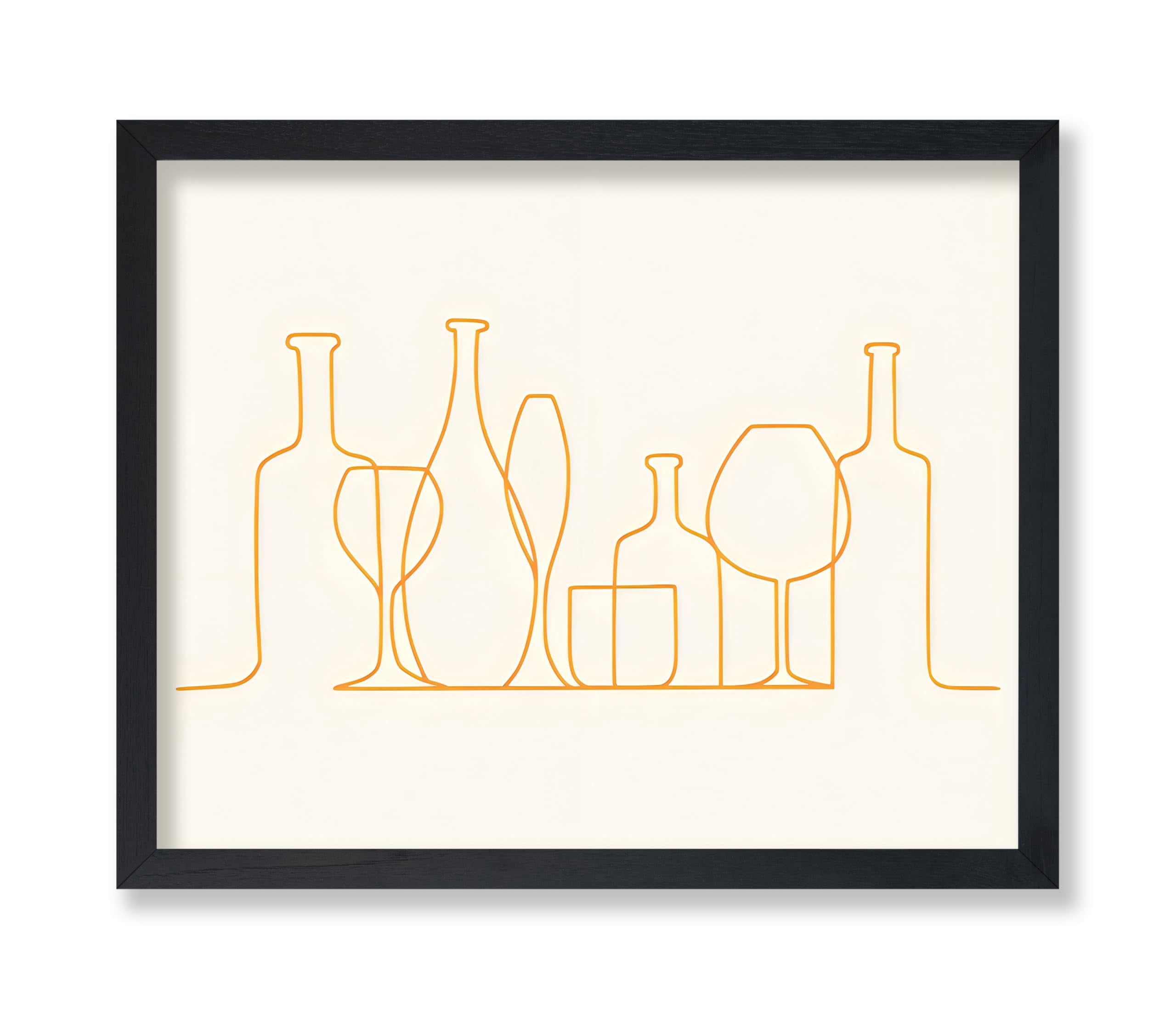 Poster Master Wine Glass Poster - Champagne Bottle Print - Line Art ...